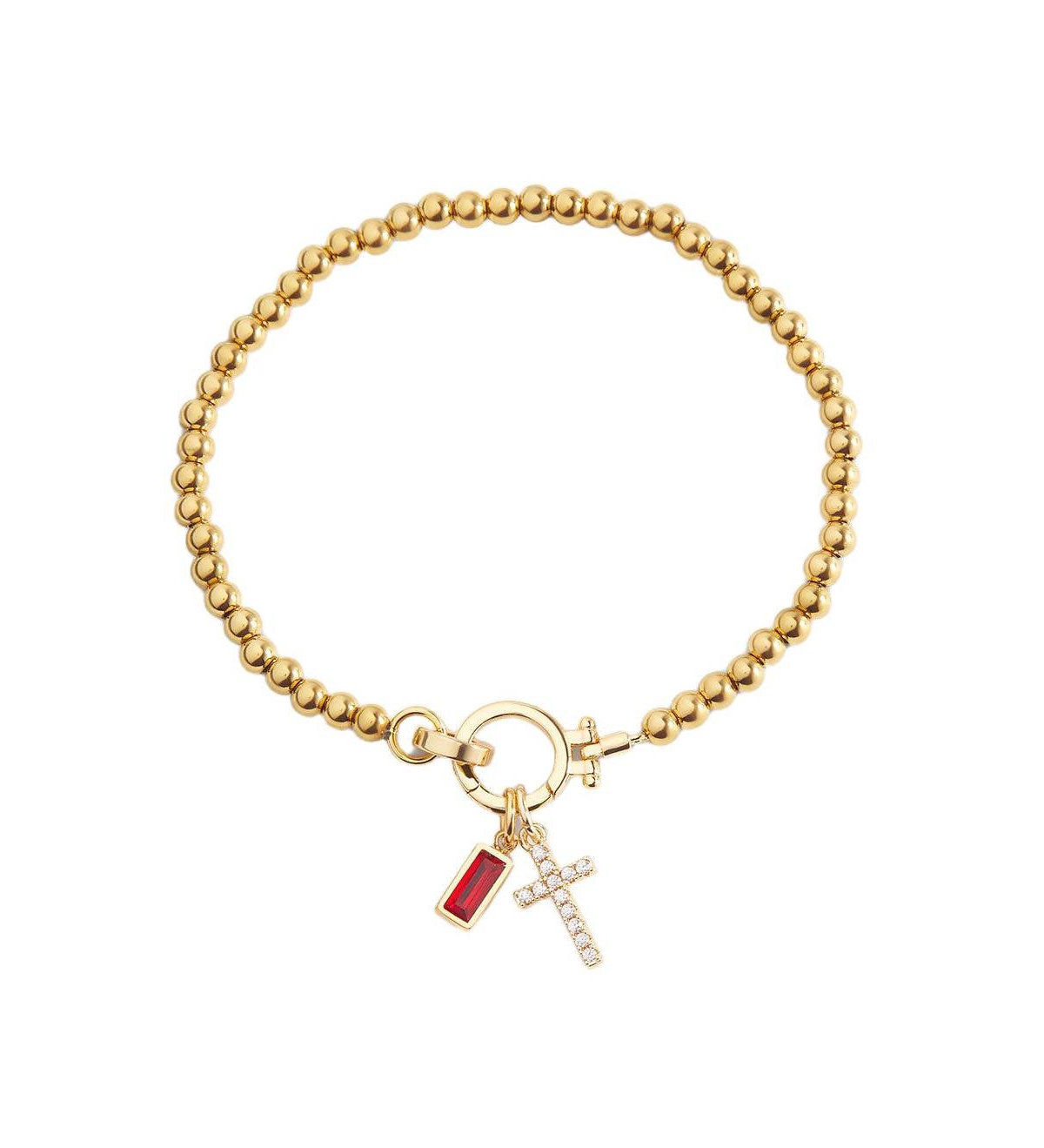 Click here for Mint & Lily Cross Charm Birthstone Bracelet - Janu... prices