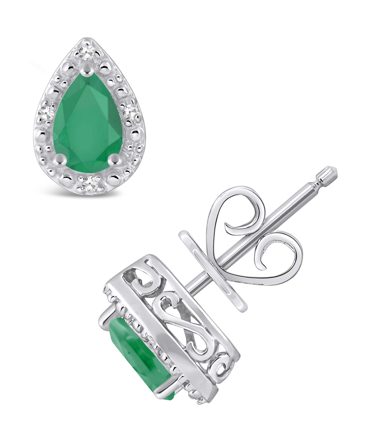 Click here for Emerald (3/4 ct. t.w.) and Diamond Accent Stud Ear... prices
