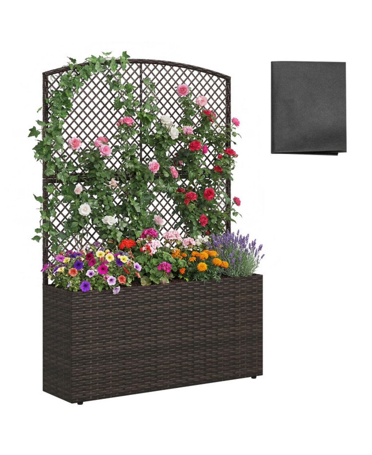 Click here for Gouun 58 in Wooden Raised Garden Bed with Trellis... prices