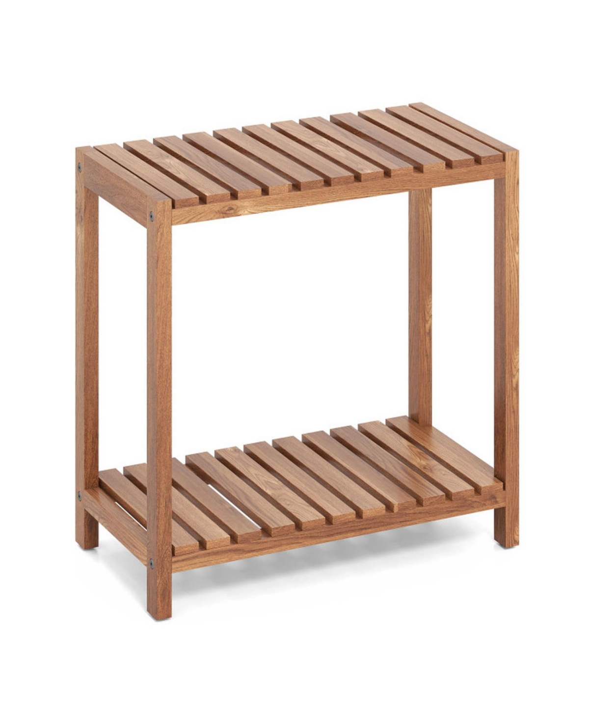 Click here for Gouun 2-Tier Teak Wood Plant Stand and Utility She... prices