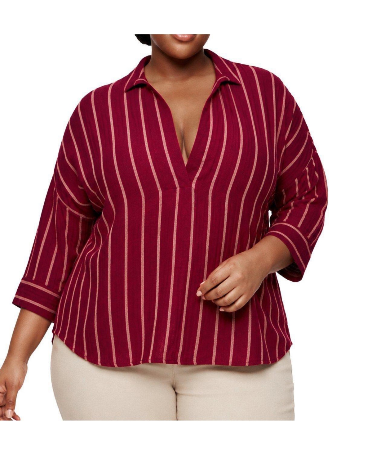 Click here for Torrid Plus Size Belle Isle Cotton Linen Popover T... prices