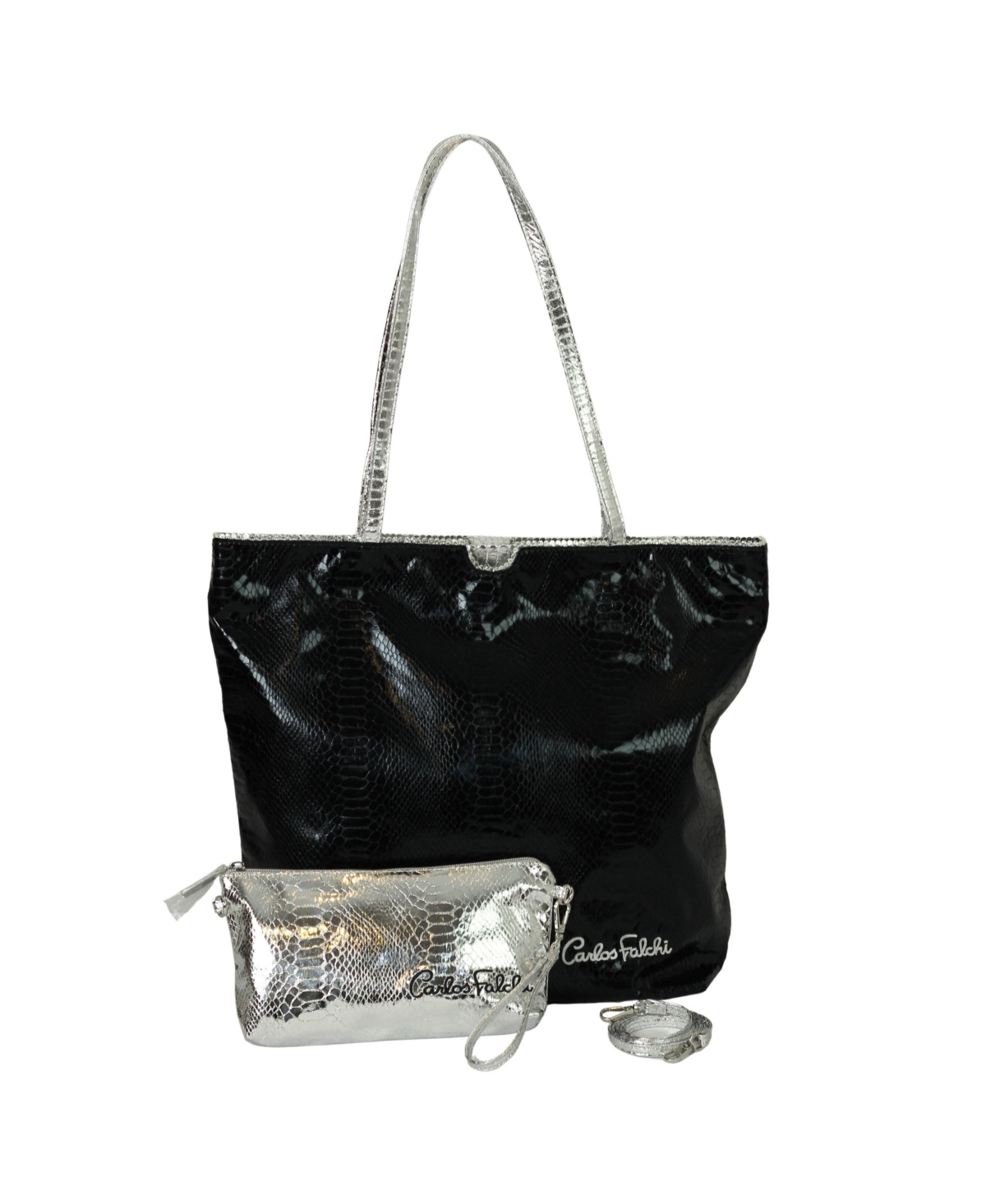 Click here for Carlos Falchi Microfiber Tote - Black prices