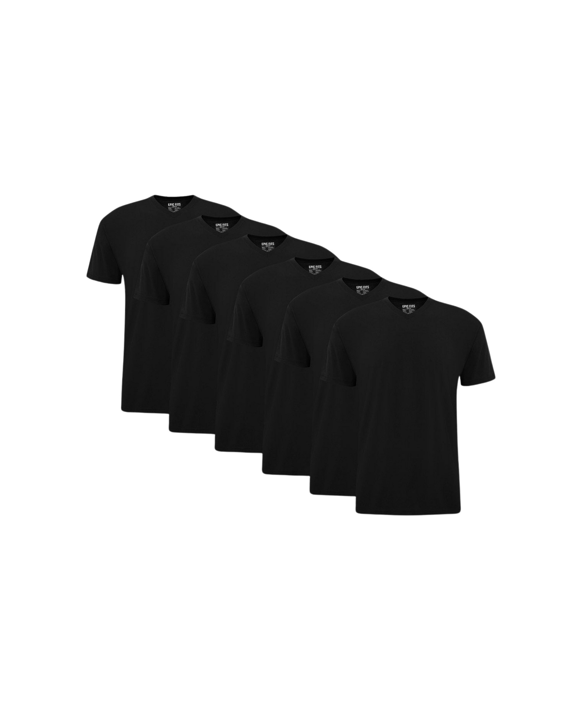 Click here for Epic Fits Mens V-Neck T-Shirt  6-Pack - Black prices