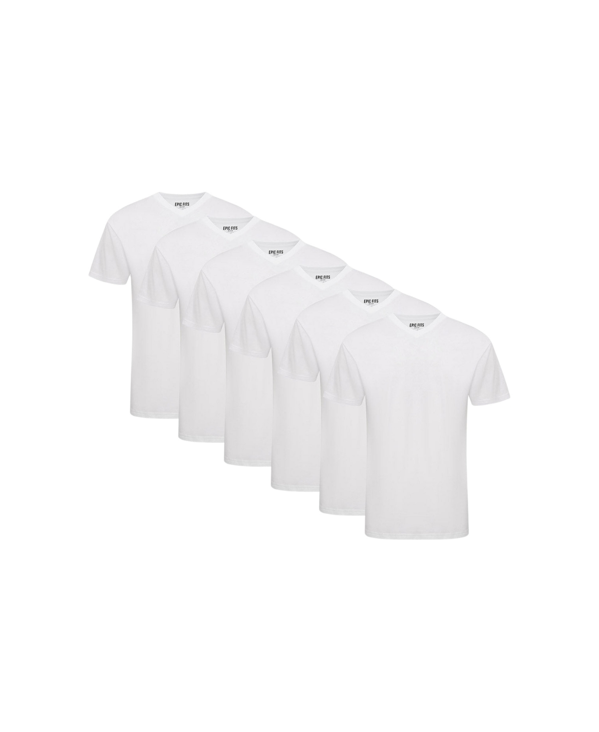 Click here for Epic Fits Mens V-Neck T-Shirt  6-Pack - White prices