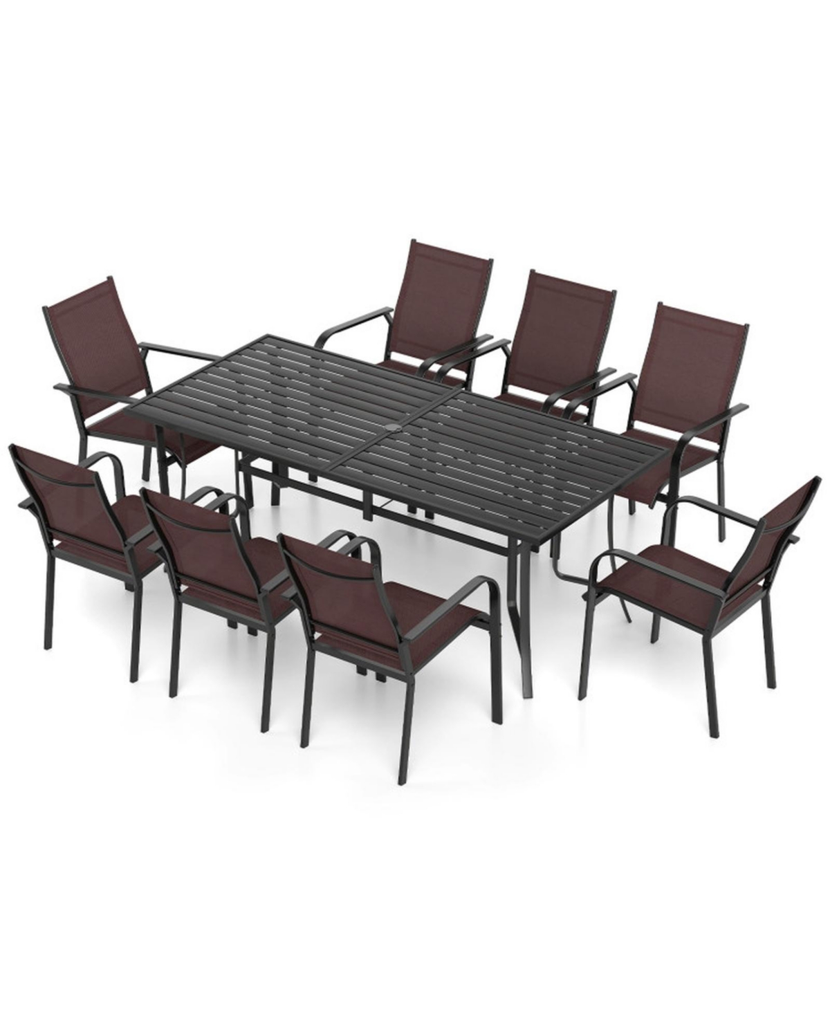 Click here for Gouun 9-Piece Stackable Mesh Patio Dining Set with... prices