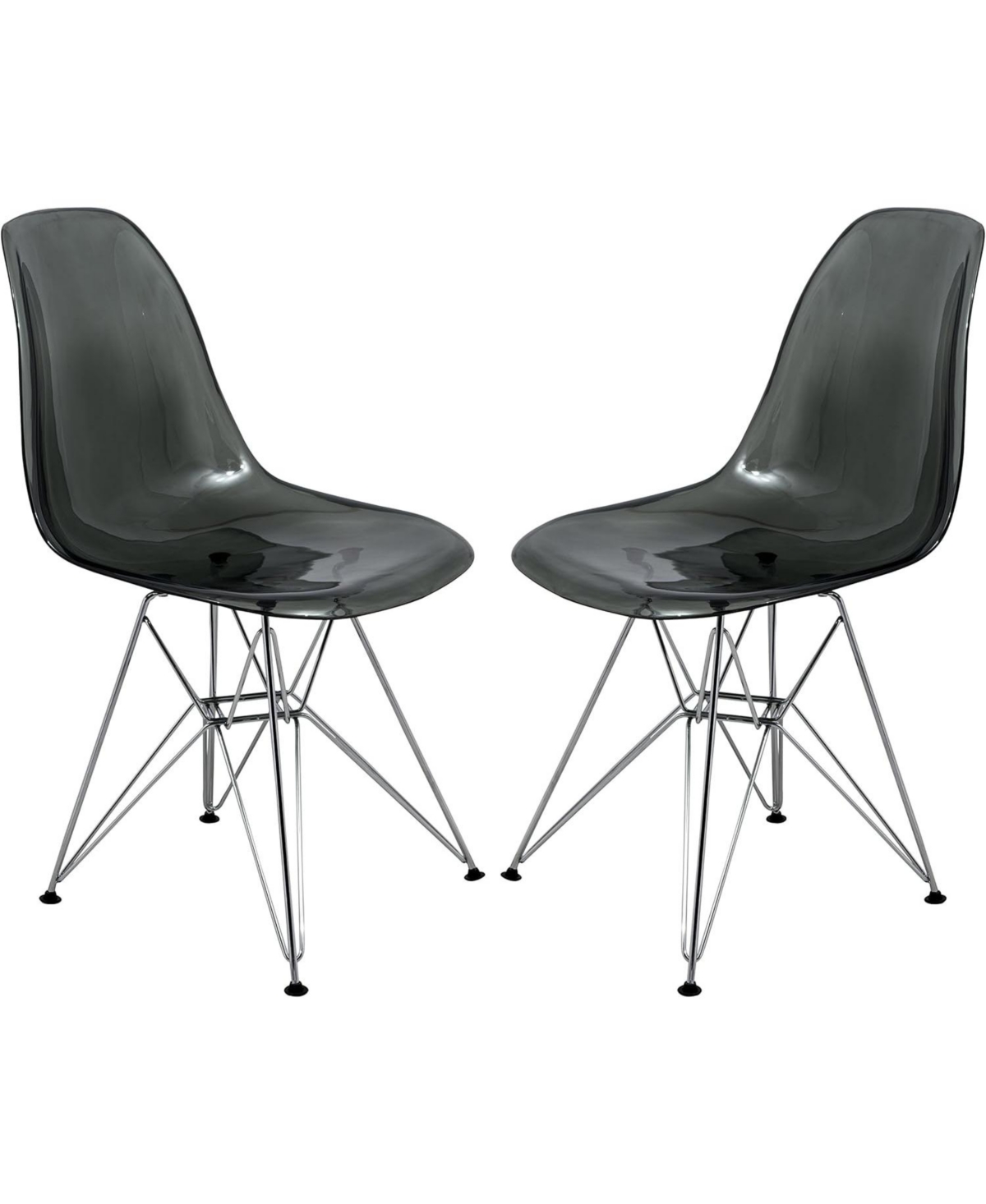 Click here for LeisureMod Cresco Acrylic Dining Chair Set of 2 Ch... prices