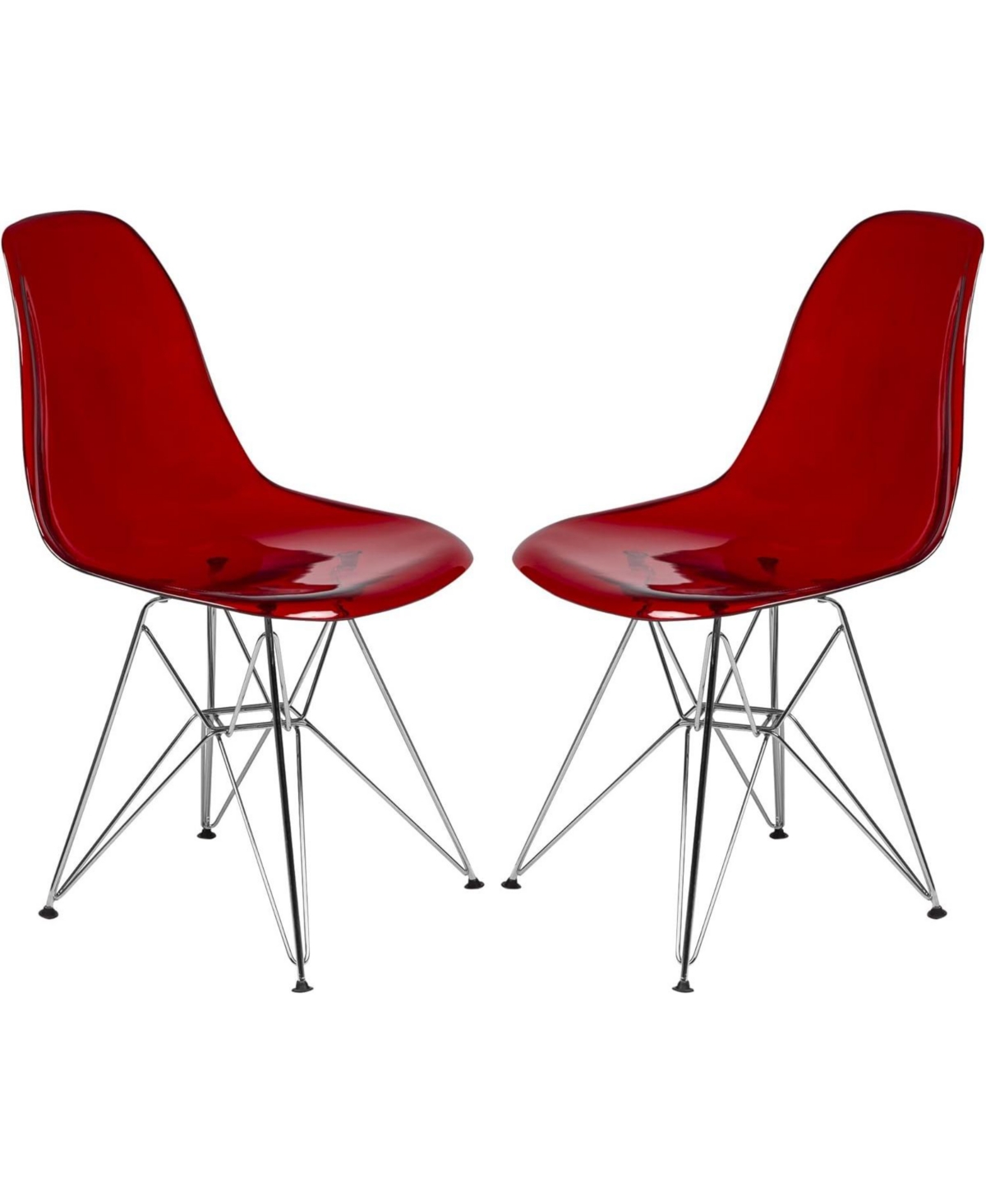 Click here for LeisureMod Cresco Acrylic Dining Chair Set of 2 Ch... prices