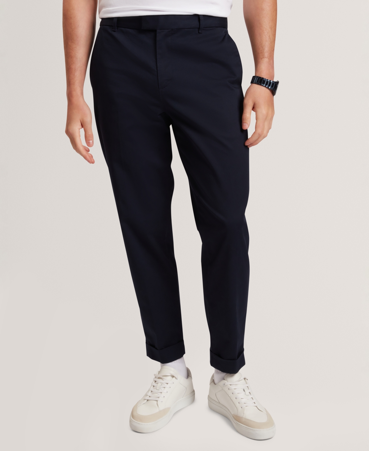 Click here for Ted Baker Mens Moses Linen Regular-Fit Pants - Nav... prices