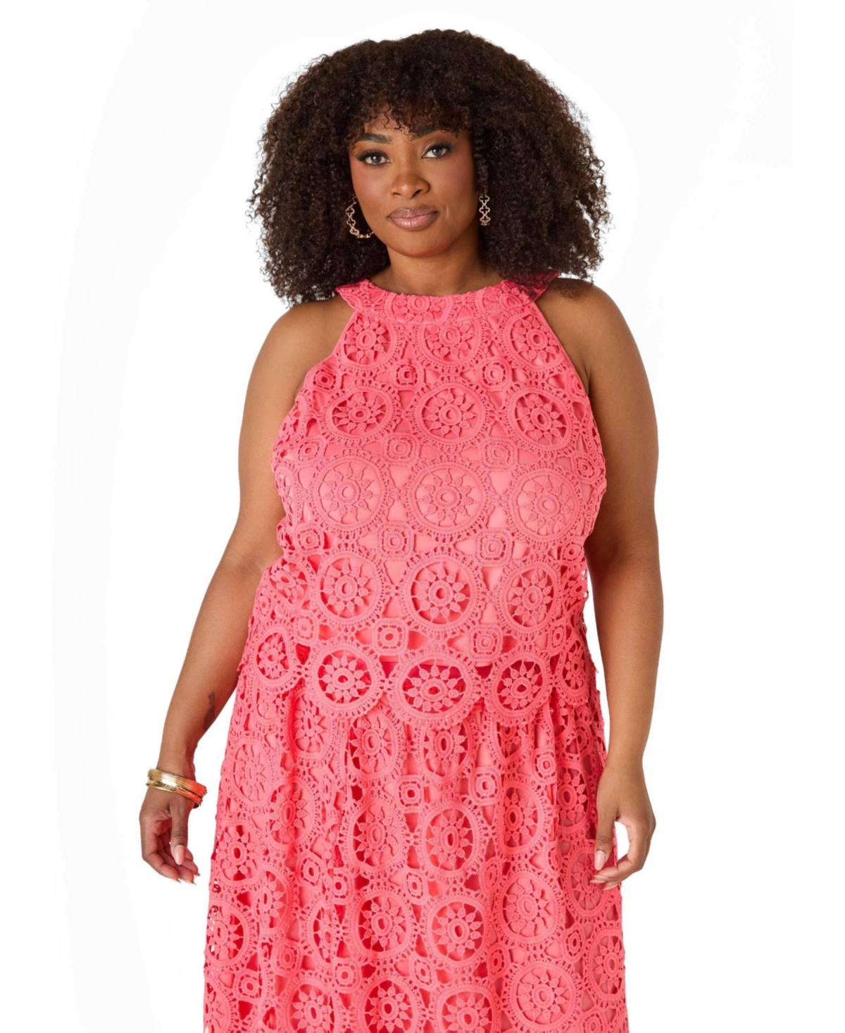 Click here for Ashley Stewart Womens Plus Size Crocheted Top - Pi... prices