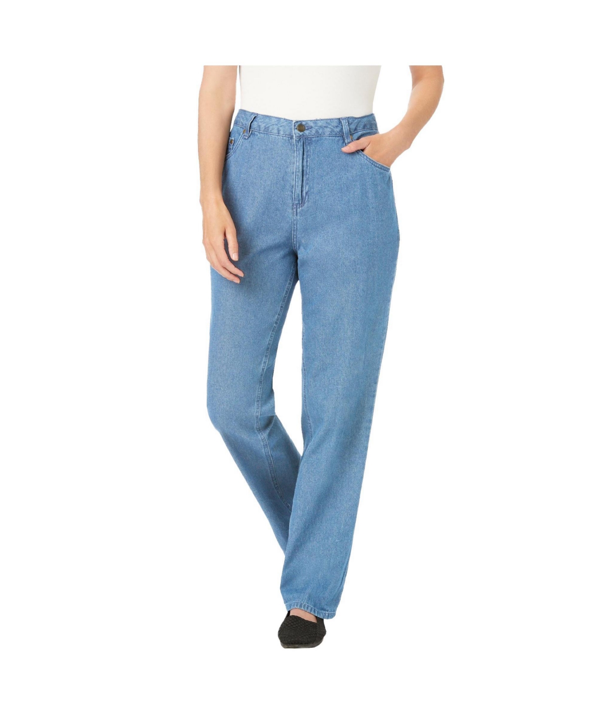 Click here for Woman Within Petite Perfect Relaxed All-Cotton Den... prices