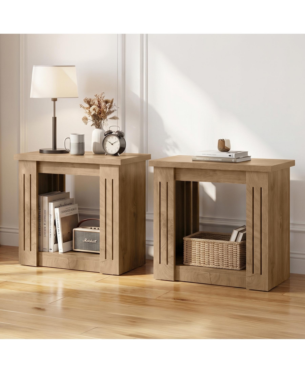 Click here for Tribesigns Side Table Set of 2  2-Tier Farmhouse E... prices