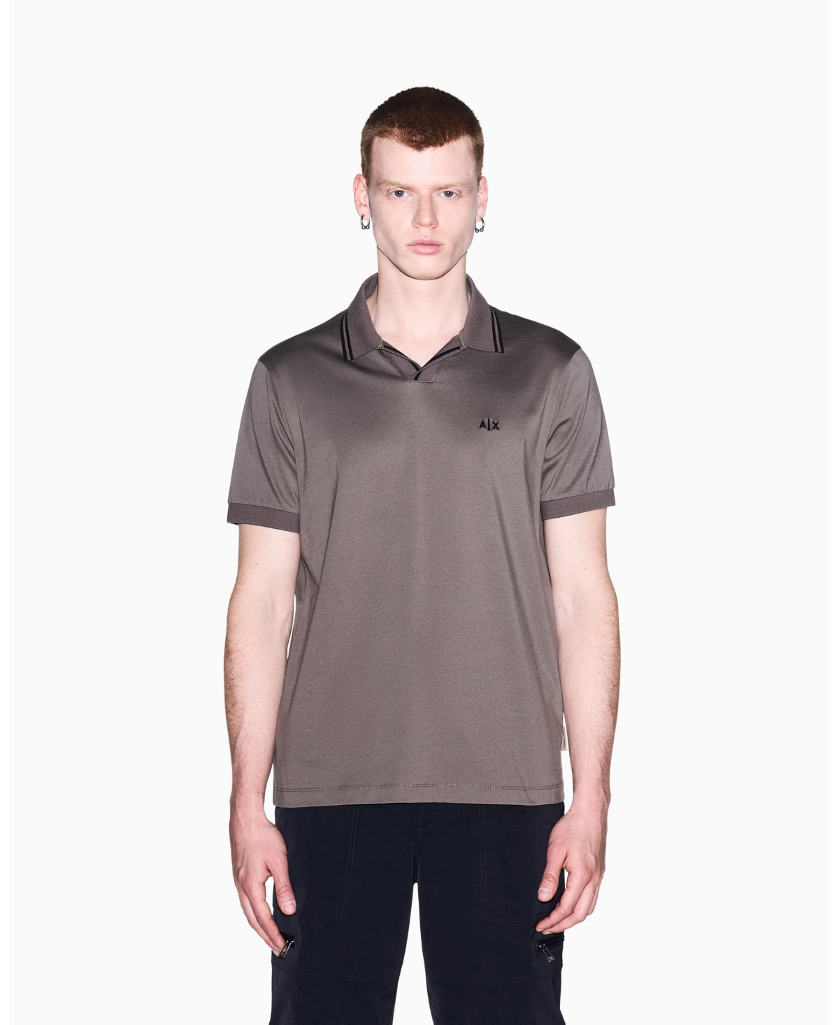 Click here for A|X Armani Exchange Mens Mercerized Tipping Johnny... prices