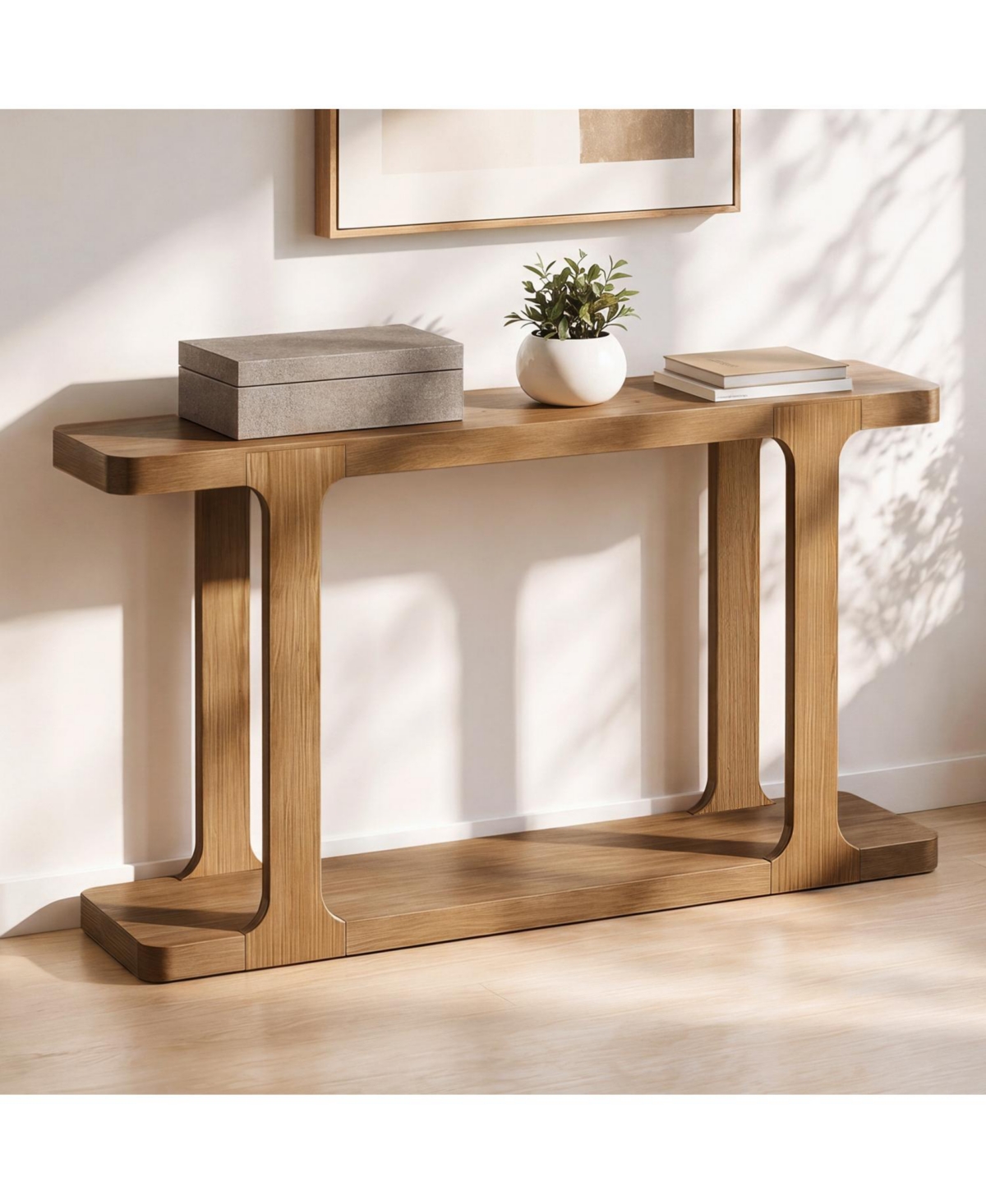 Click here for Rainsken Modern Console Table  with Shelf and Thic... prices