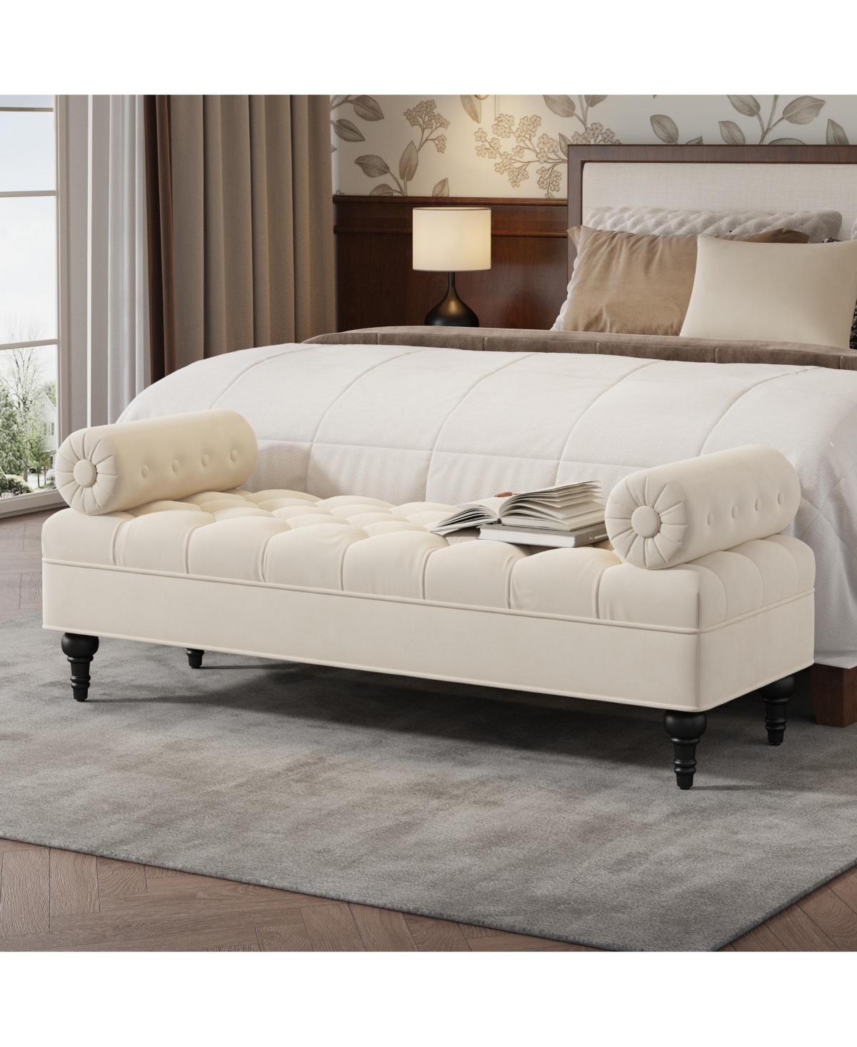 Click here for Rainsken Modern Velvet Ottoman Bench  Comfy Uphols... prices