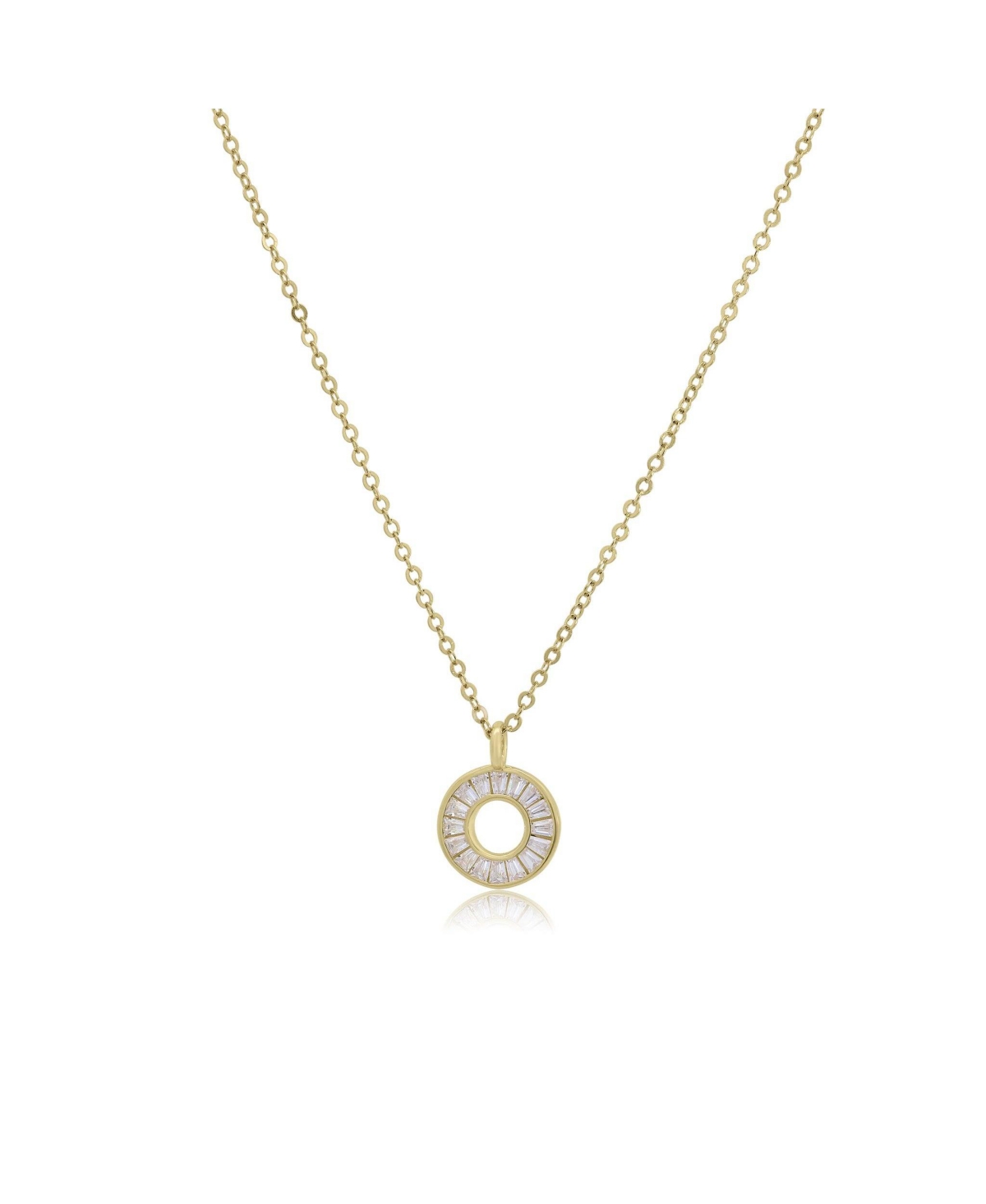 Click here for The Lovery Baguette Cz Circle Necklace 14K Gold Pl... prices