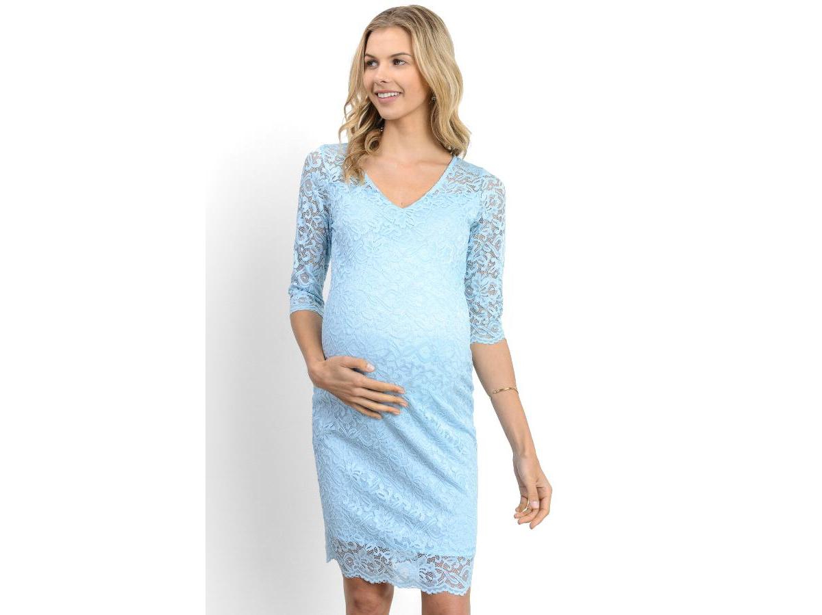 Click here for Hello Miz Maternity Bodycon Floral Lace Dress with... prices