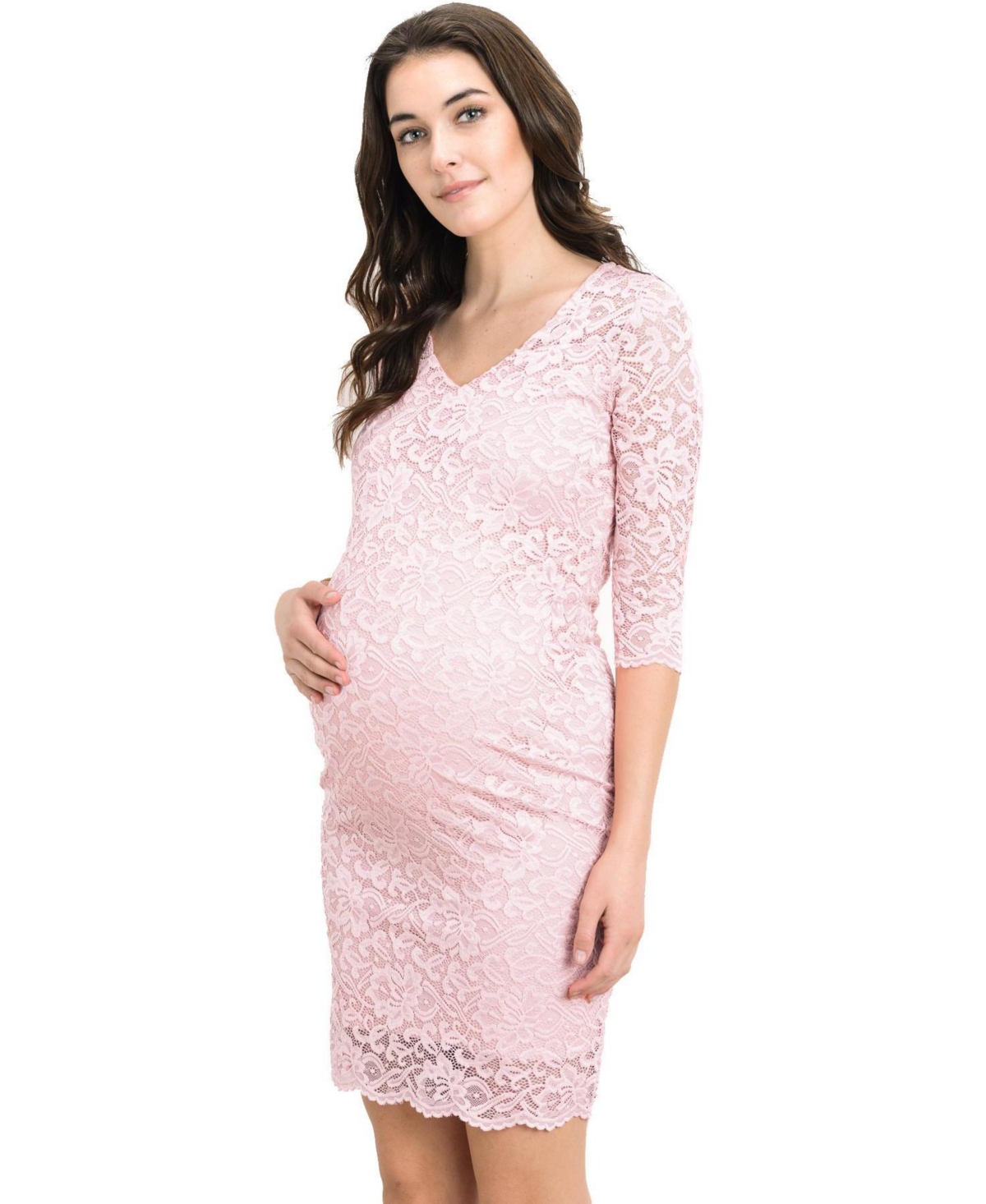 Click here for Hello Miz Maternity Bodycon Floral Lace Dress with... prices