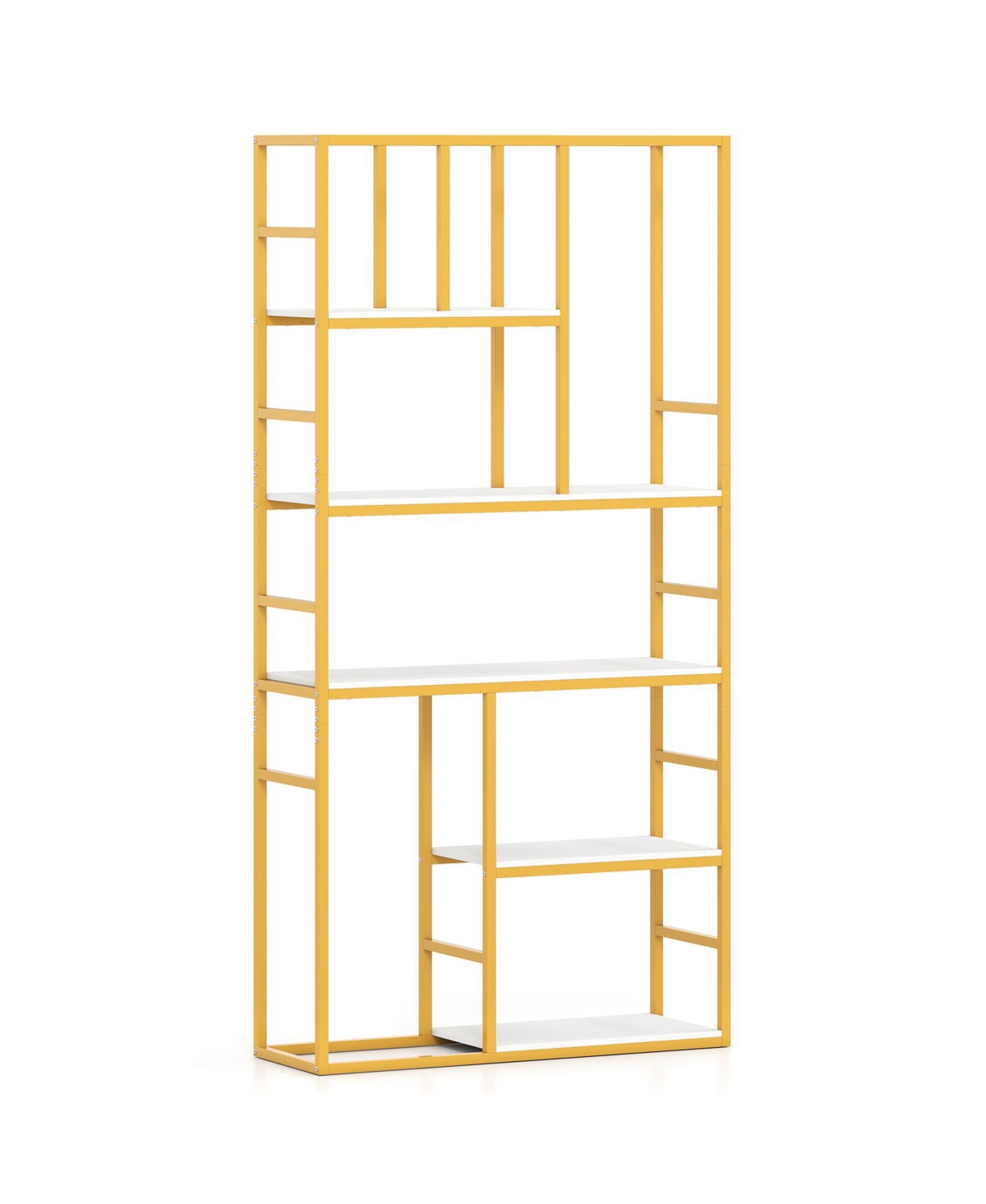Click here for Slickblue 71-Inch 5-Tier Geometric Bookcase with S... prices