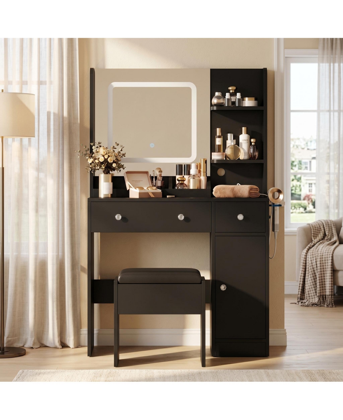 Click here for homfan Vanity Desk with Mirror  3 Lighting Modes... prices
