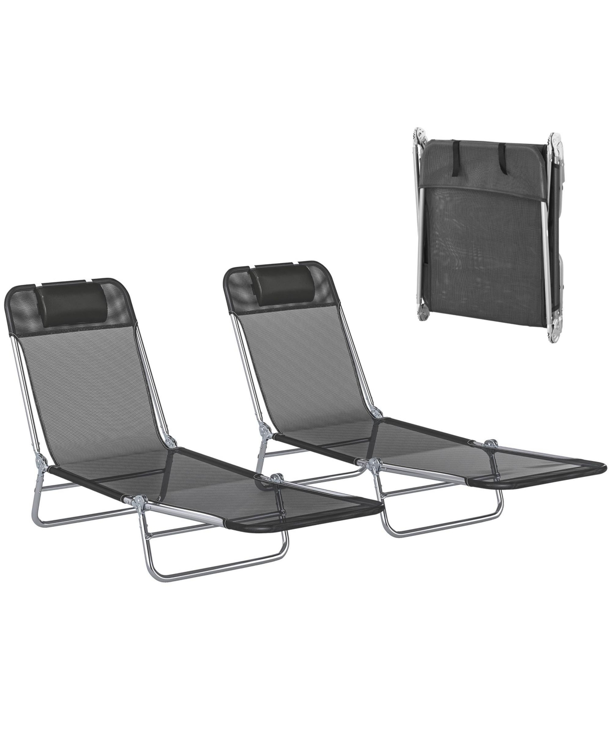 Click here for Aofar 2 Piece Folding Chaise Lounge Chairs Reclini... prices