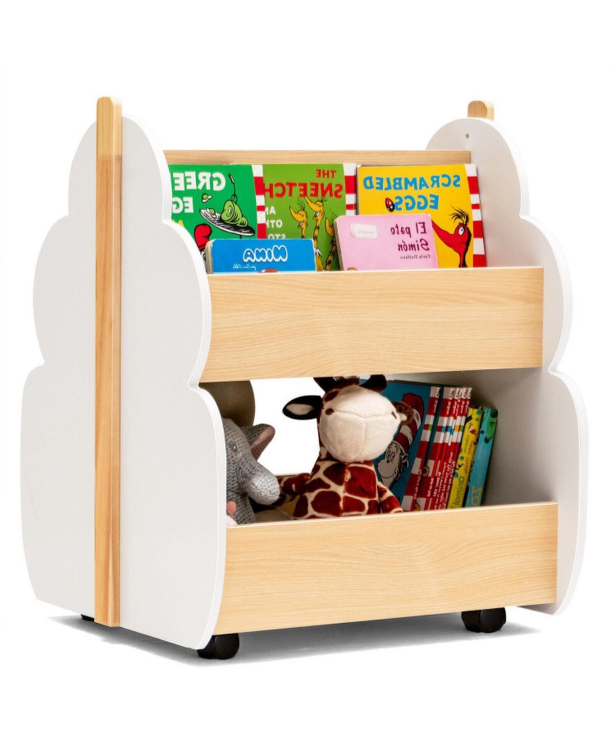 Click here for Gouun Kids Wooden Bookshelf Universal Wheels Tree... prices