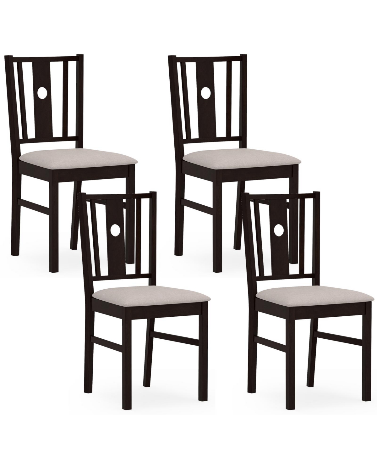 Click here for Gymax Wooden Chairs Set of 4 Upholstered Rubber Ki... prices