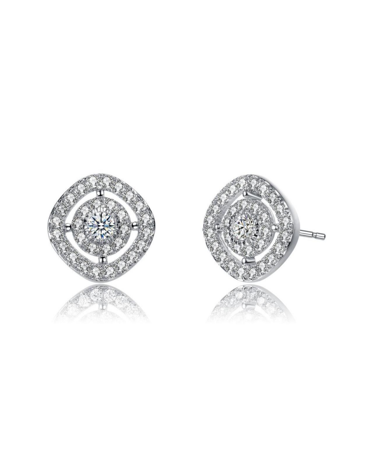 Click here for Rachel Glauber Elegant Cz Square Frame Stud Earrin... prices