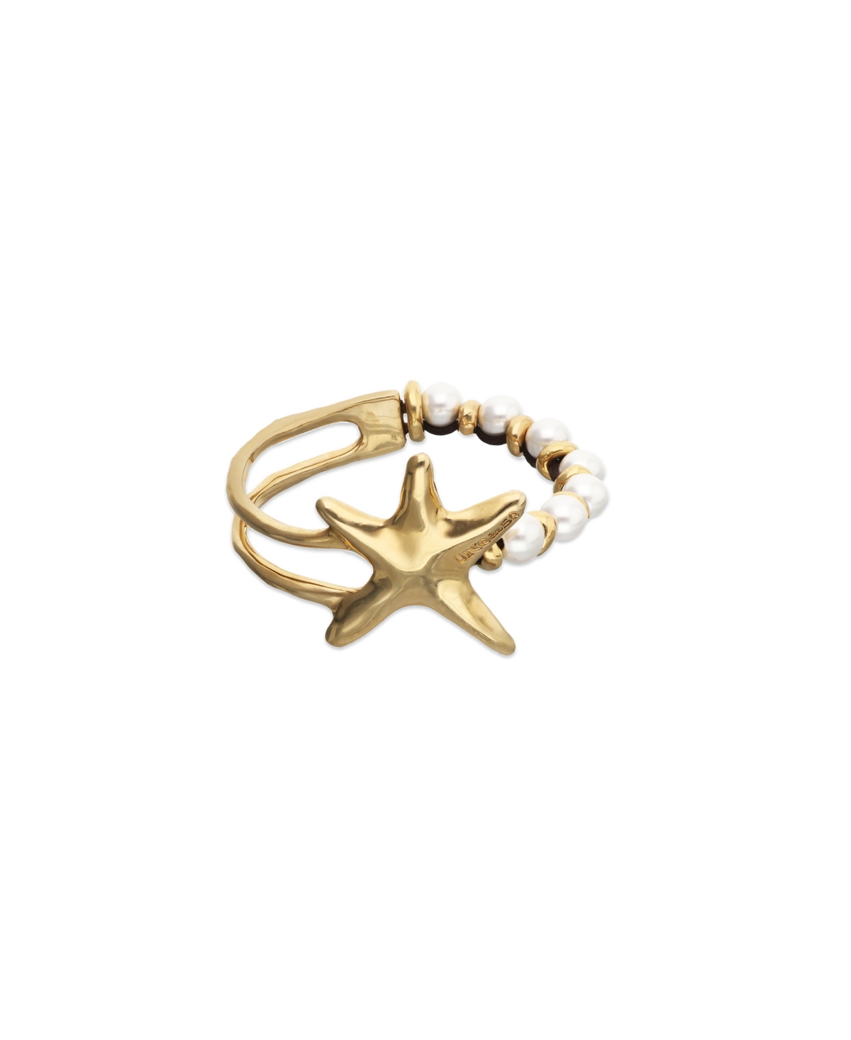 Click here for UNOde50 Gold-tone Star and Cultured Pearl Cuff Bra... prices