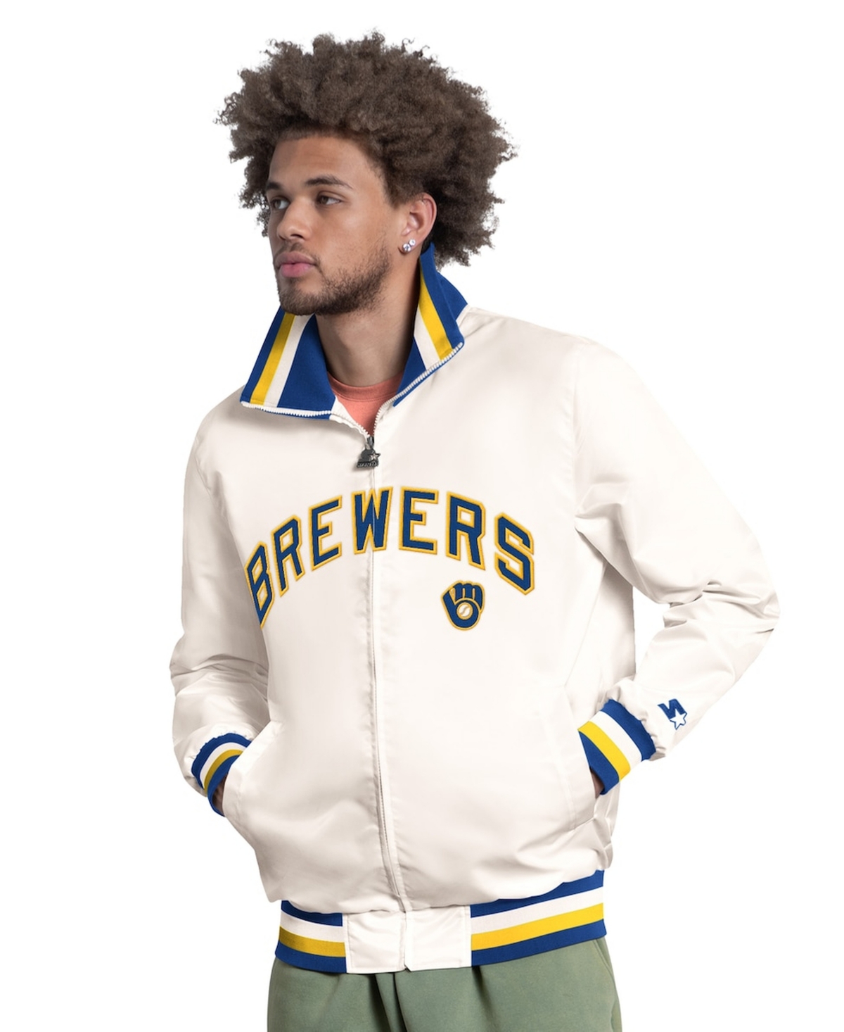 Click here for Starter Mens White Milwaukee Brewers The Captain C... prices