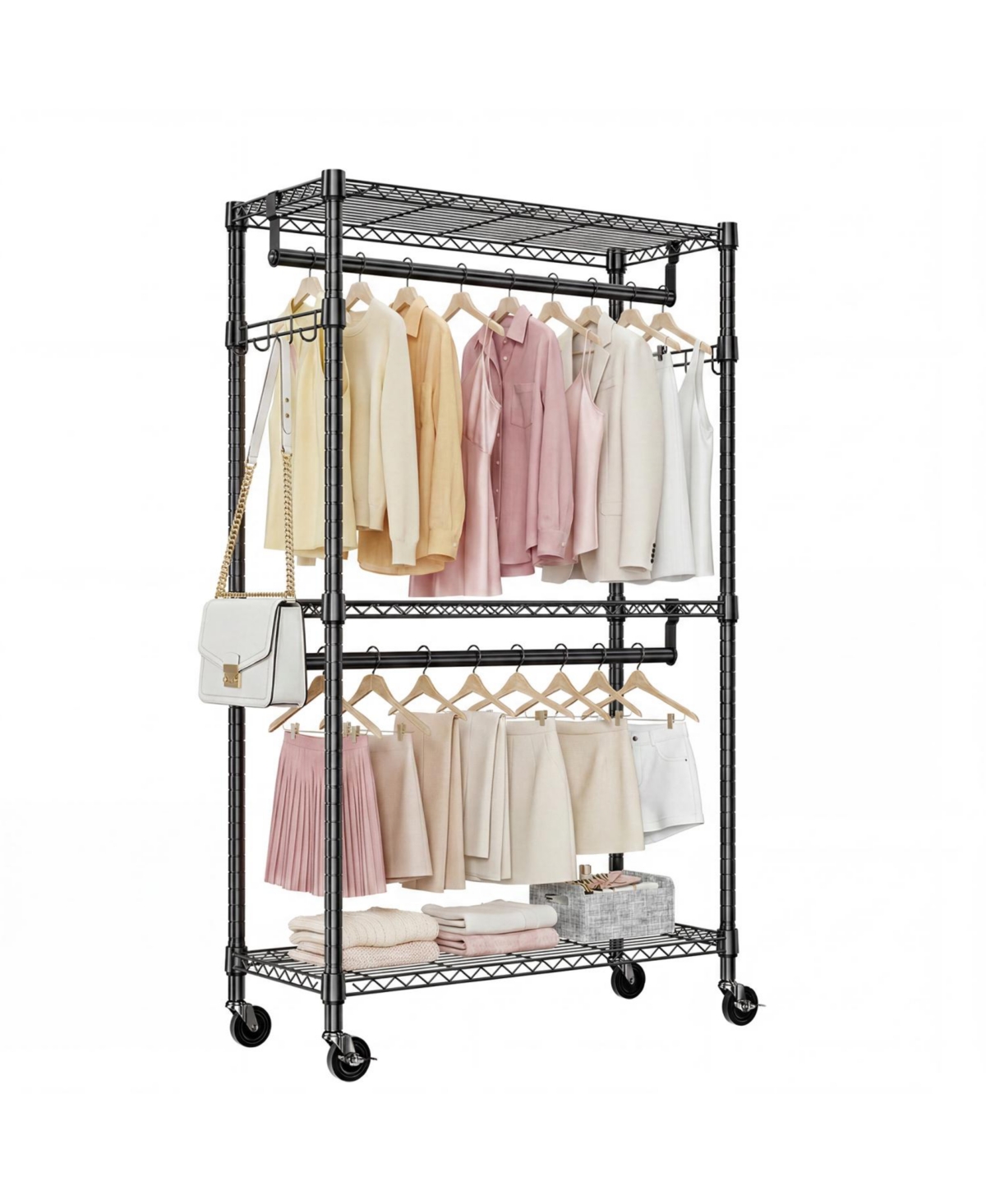 Click here for Rainsken Heavy Duty Rolling Garment Rack 3 Tiers... prices