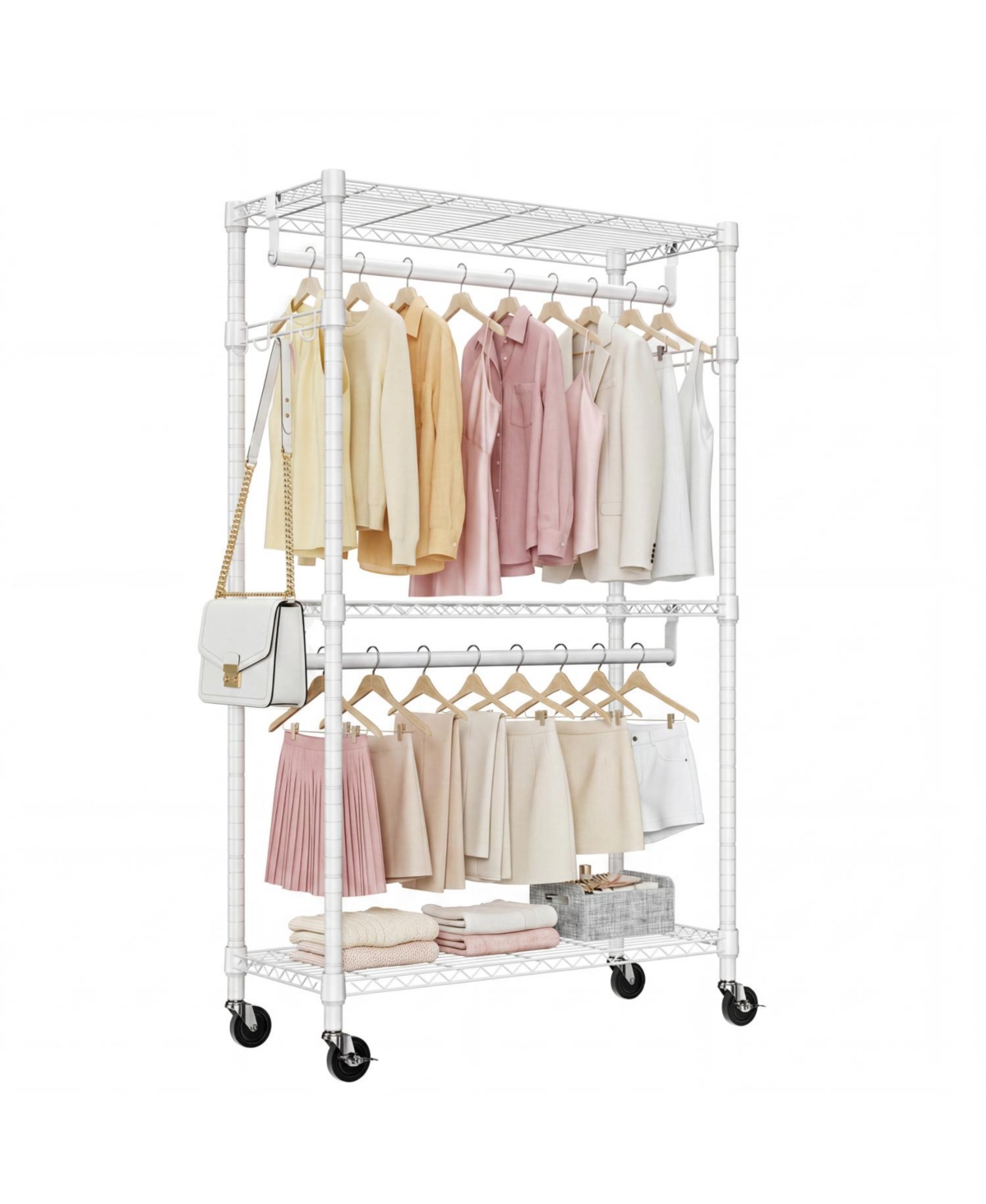 Click here for Rainsken Heavy Duty Rolling Garment Rack 3 Tiers... prices