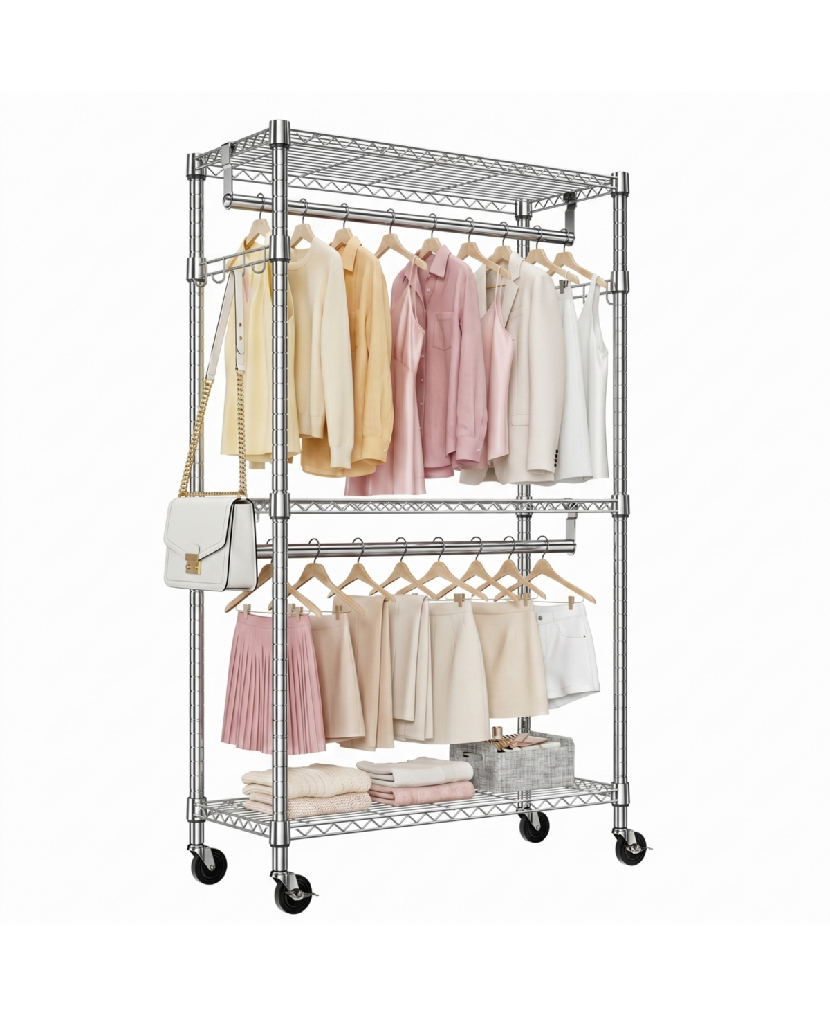 Click here for Rainsken Heavy Duty Rolling Garment Rack 3 Tiers... prices