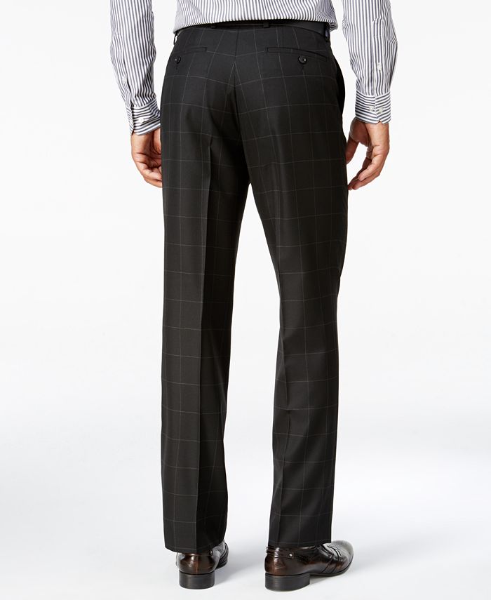 Sean John Men's Classic-Fit Black Windowpane Suit Pants - Macy's