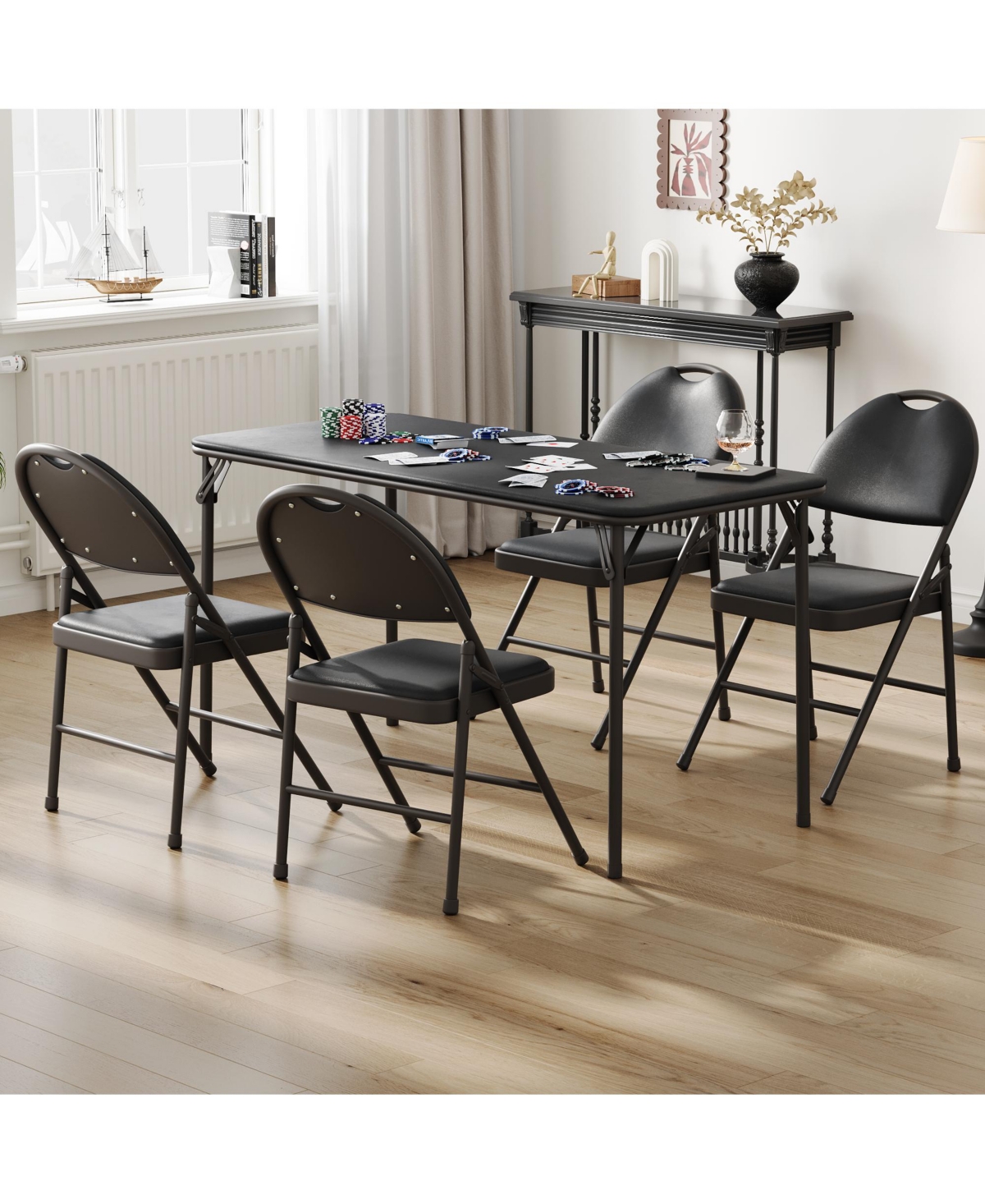 Click here for homfam Folding Table and Chairs Set of 5  48 Inch... prices
