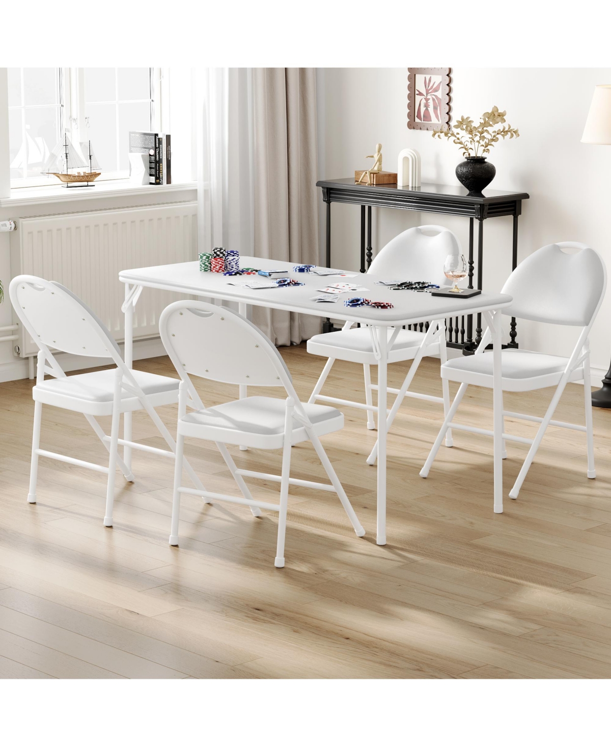 Click here for homfam Folding Table and Chairs Set of 5  48 Inch... prices
