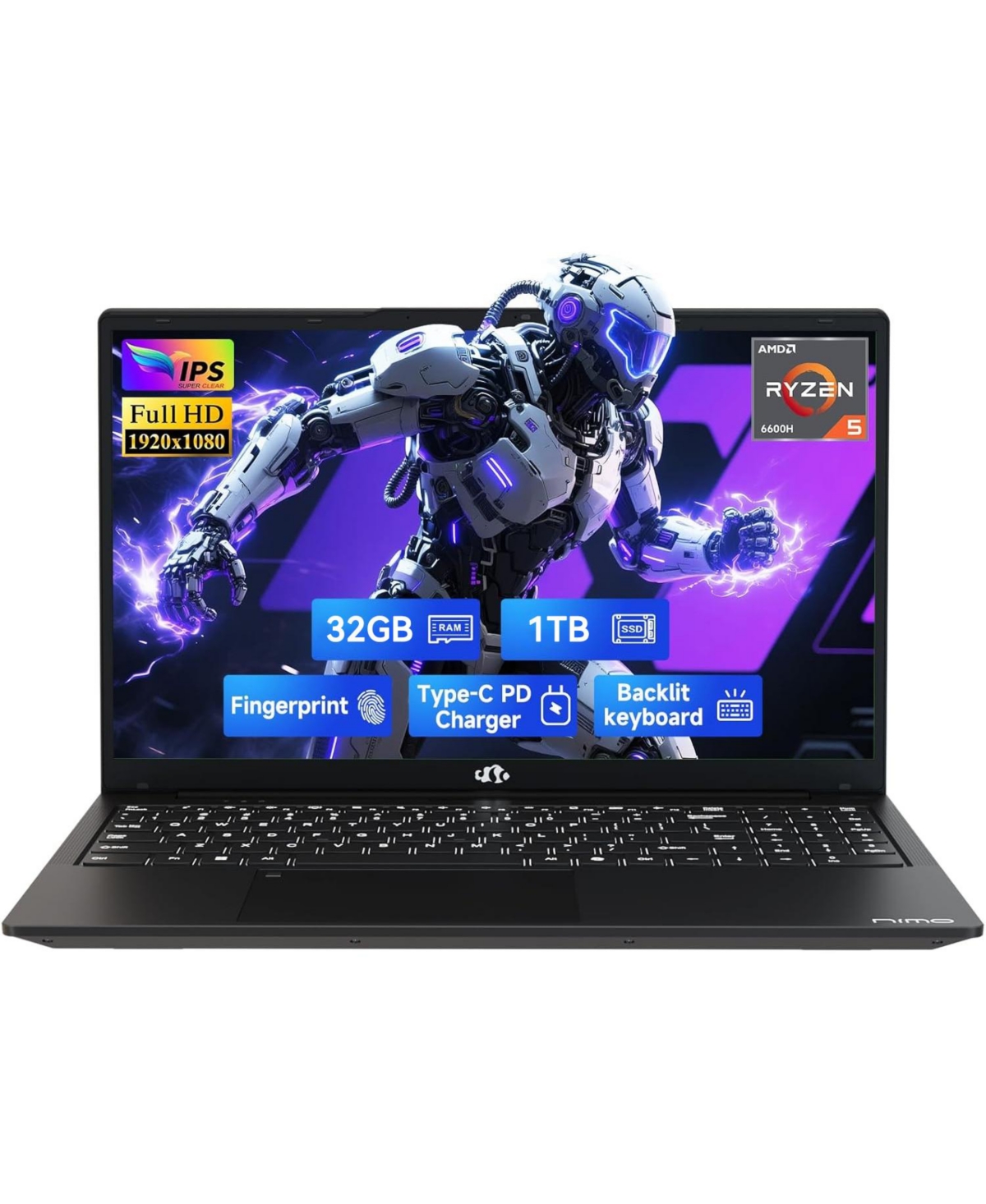 Click here for Nimo 15.6 Gaming Laptop Amd Ryzen 5 6600H 6-Cores... prices