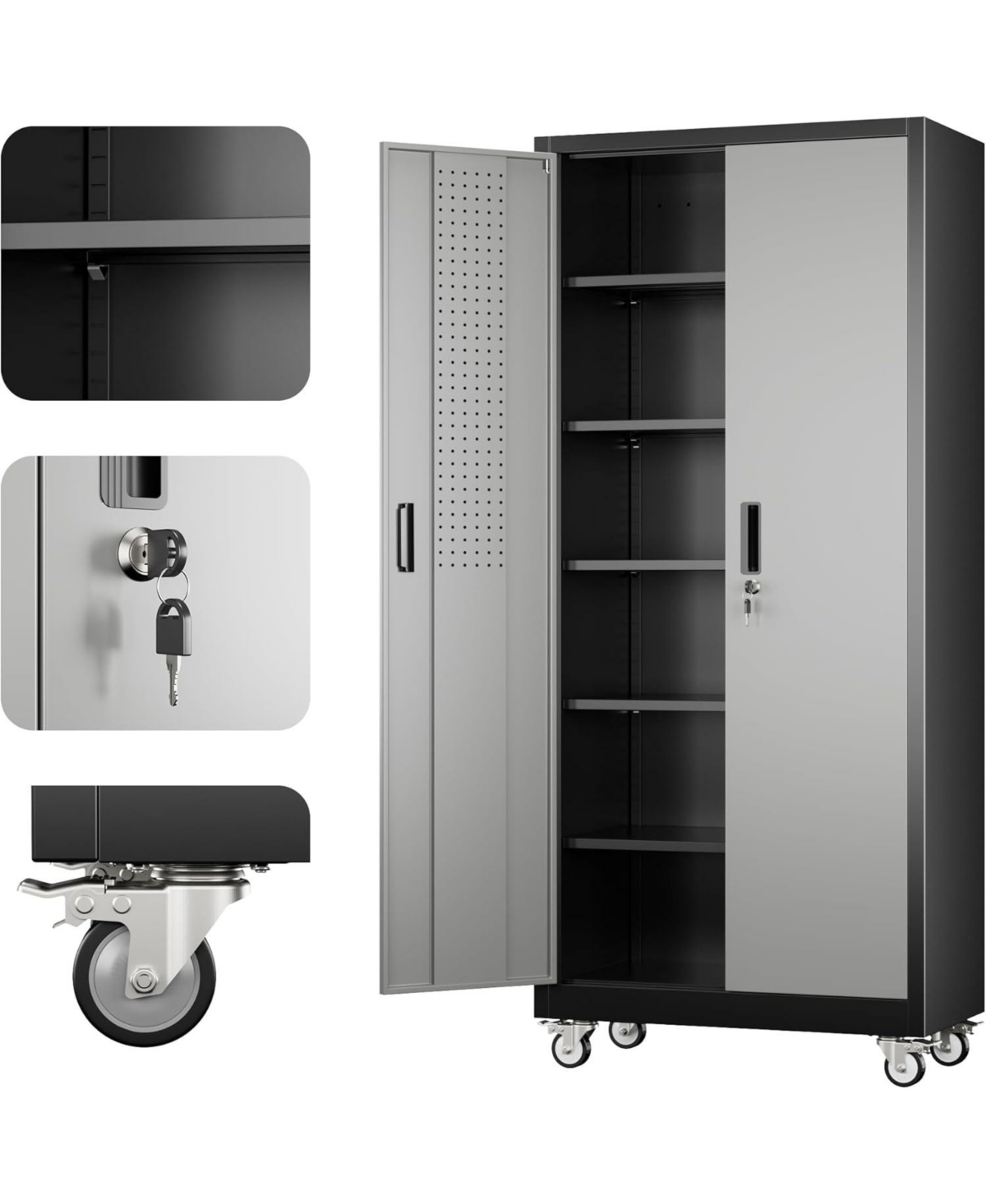 Click here for Boyel Living 71 Inch Metal Garage Storage Cabinet... prices