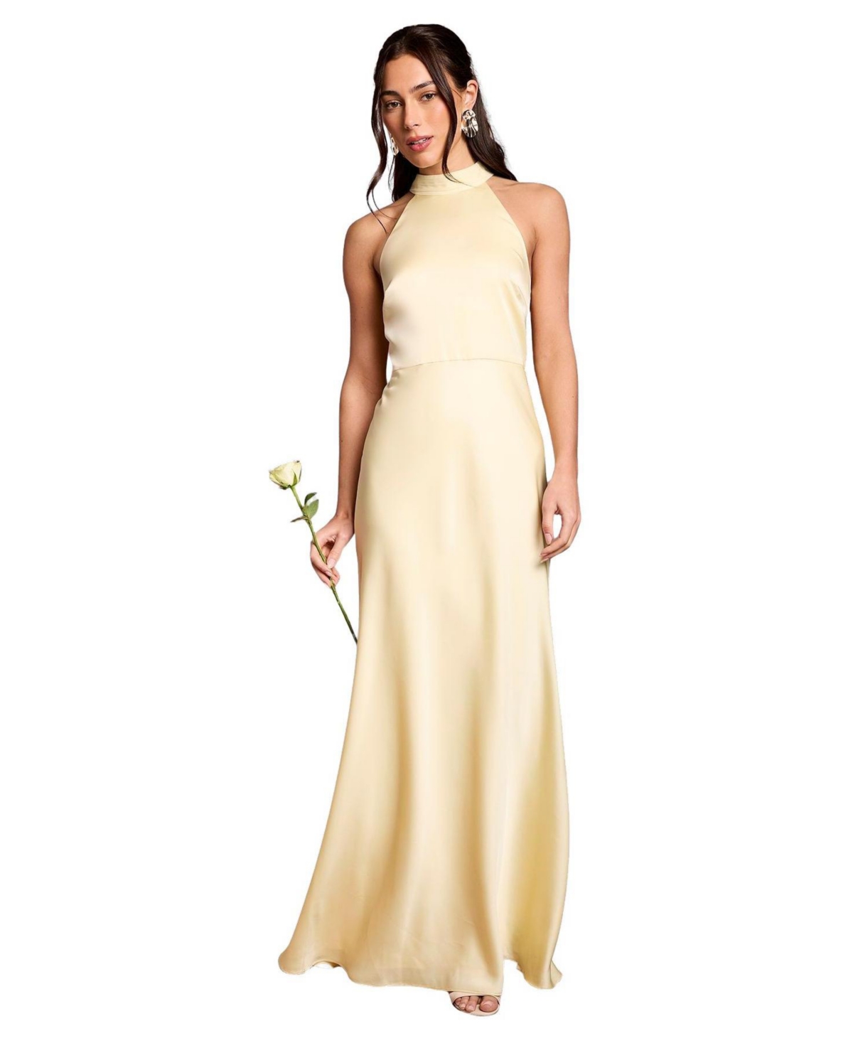 Click here for Coast Womens Halter Neck Maxi Dress - Lemon prices