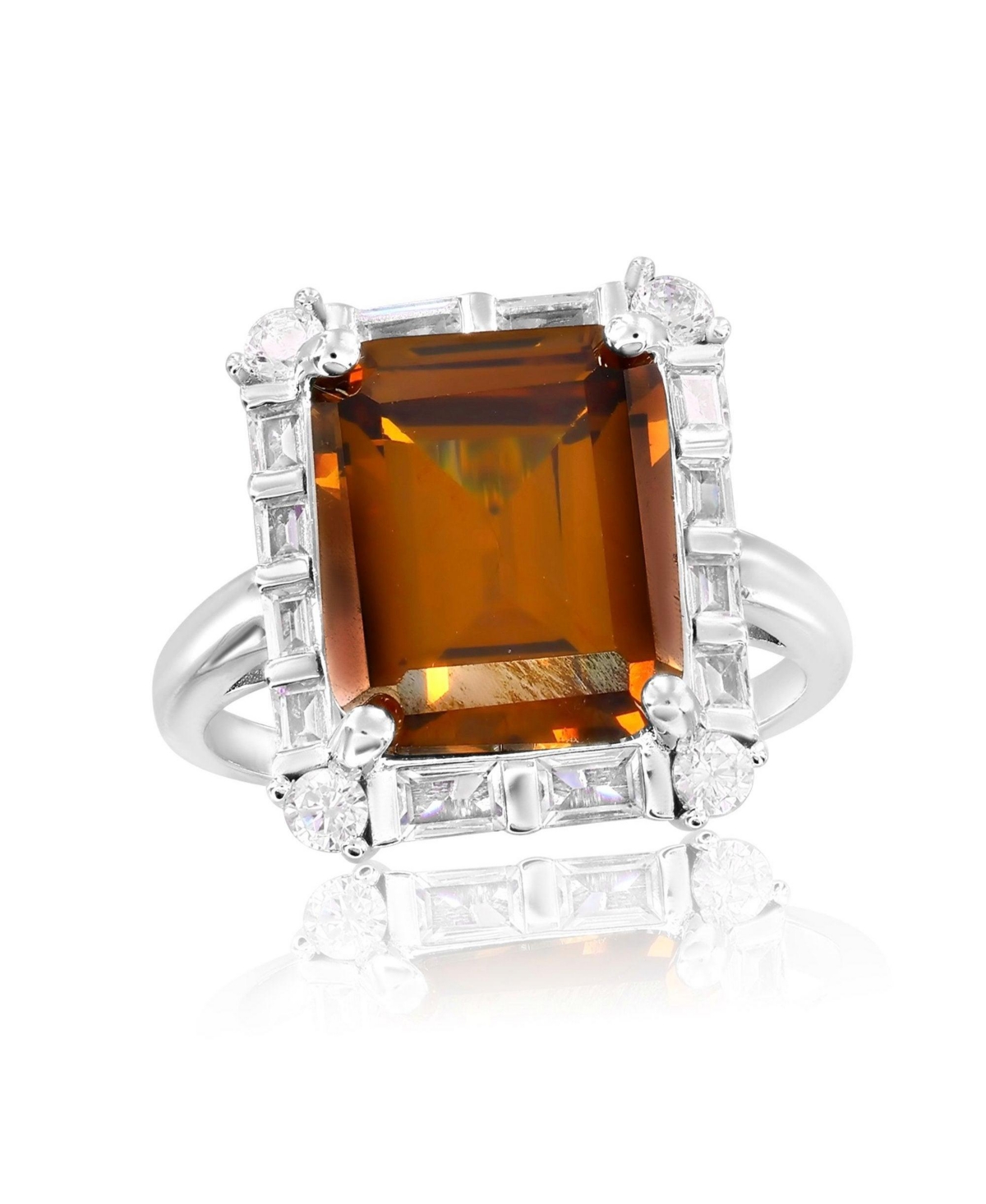 Click here for Suzy Levian Sterling Silver Emerald-Cut Cubic Zirc... prices