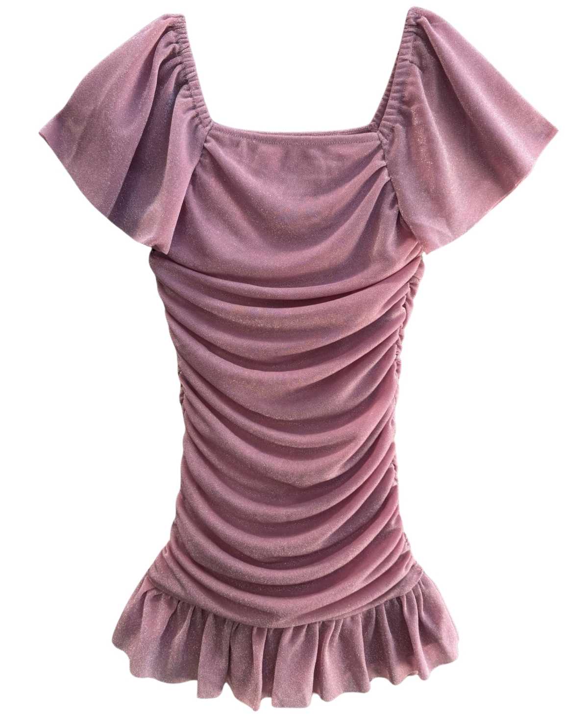 Click here for With Jules Girls 7-16 Short-Sleeve Ruched Glitter... prices