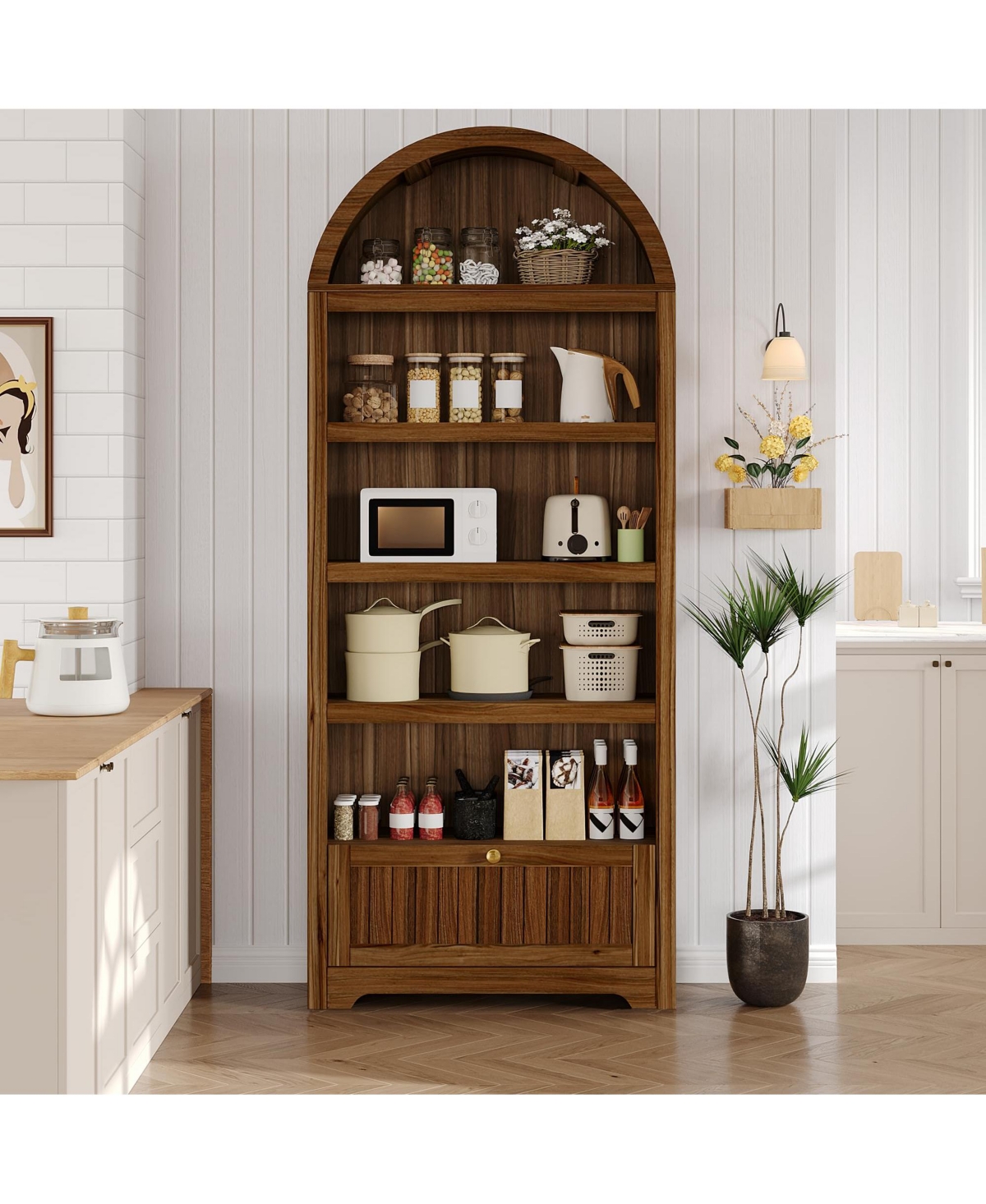 Click here for homfan 71 Inch Tall Arched Bookshelf  6-Tier Frees... prices