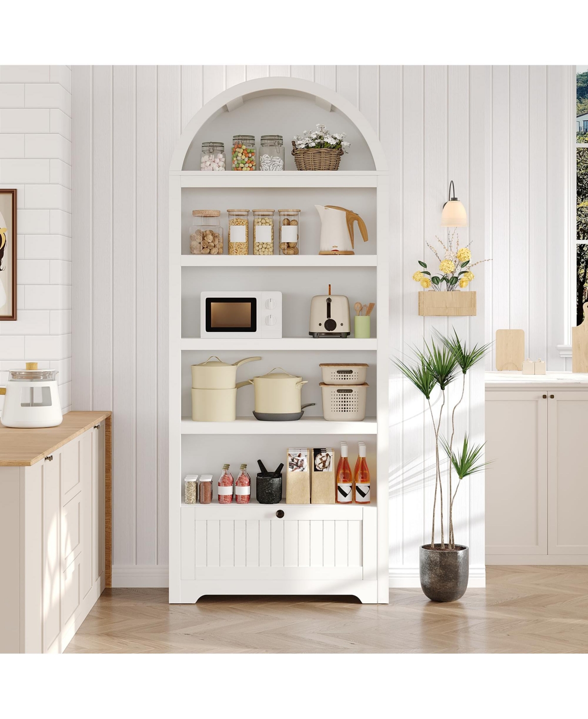 Click here for homfan 71 Inch Tall Arched Bookshelf  6-Tier Frees... prices