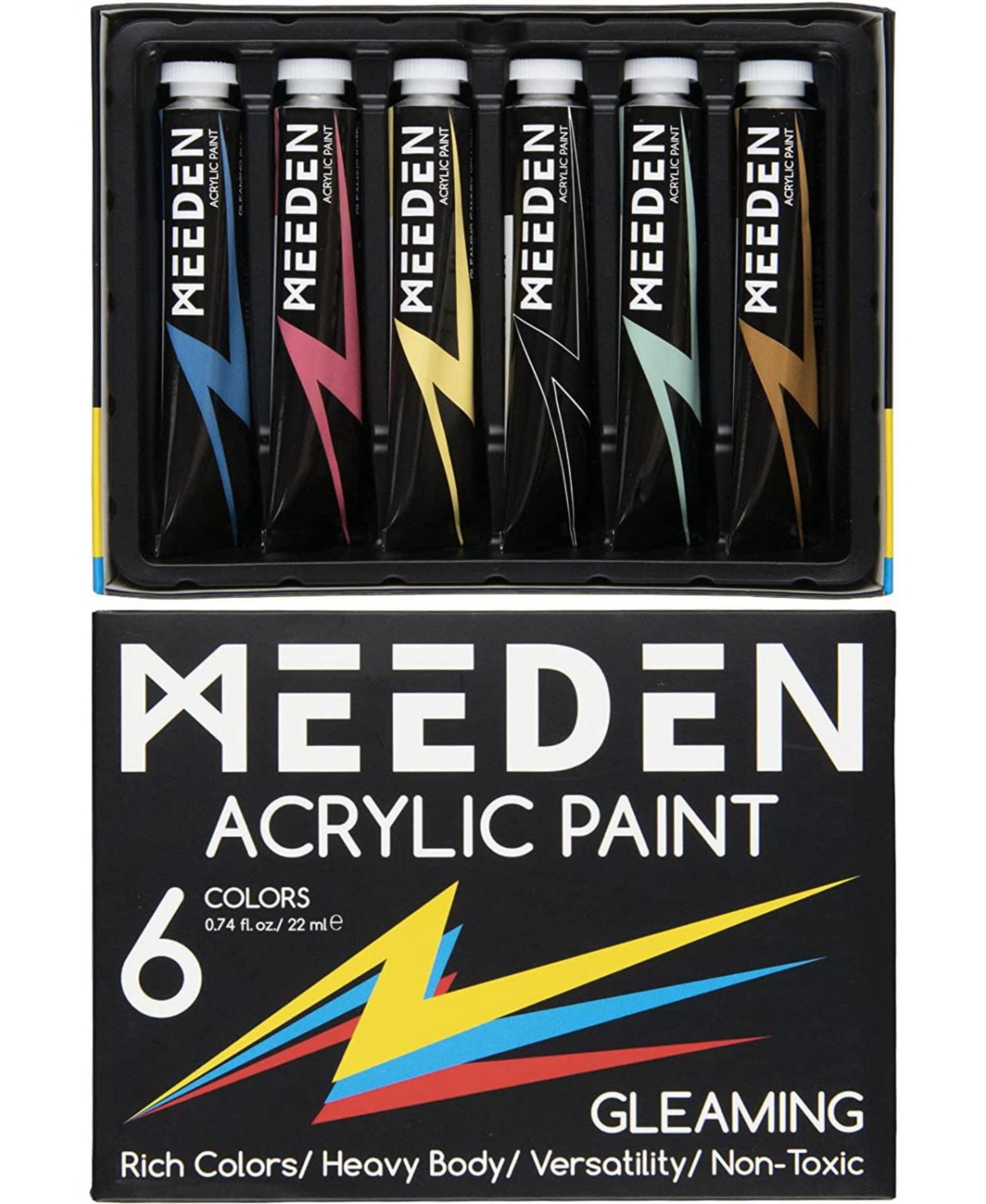 Click here for Meeden Glitter Acrylic Paint Medium  6 Tubes 22mil... prices