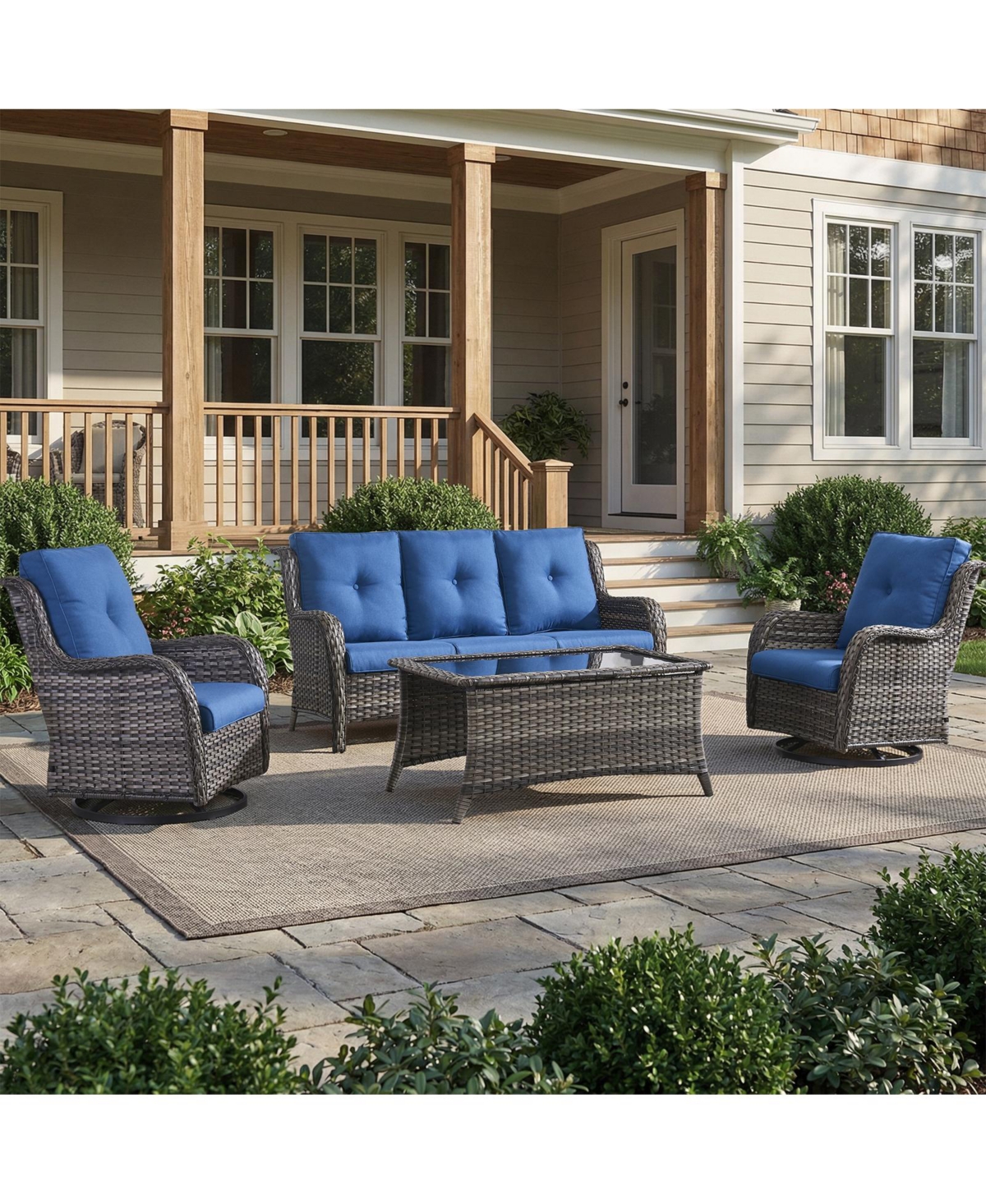Click here for Pocassy Wicker Patio Furniture Set with Coffee Tab... prices