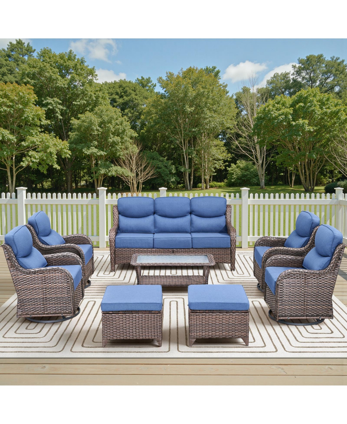 Click here for Pocassy 8 Piece Outdoor Wicker Conversation Set wi... prices