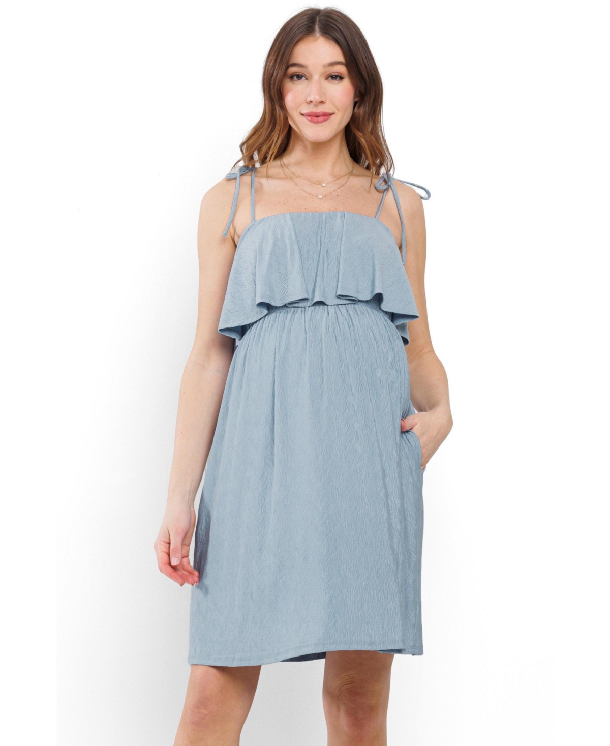 Click here for Hello Miz Womens Maternity Sleeveless Tie Shoulder... prices
