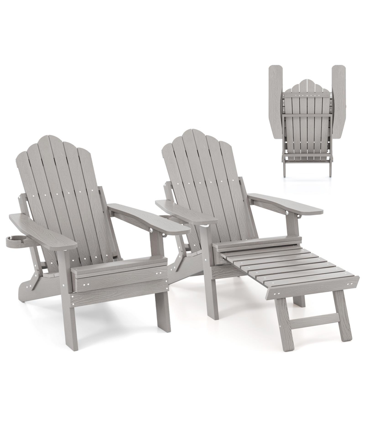 Click here for Gymax 2 Piece Folding Adirondack Chair Hips Fire P... prices