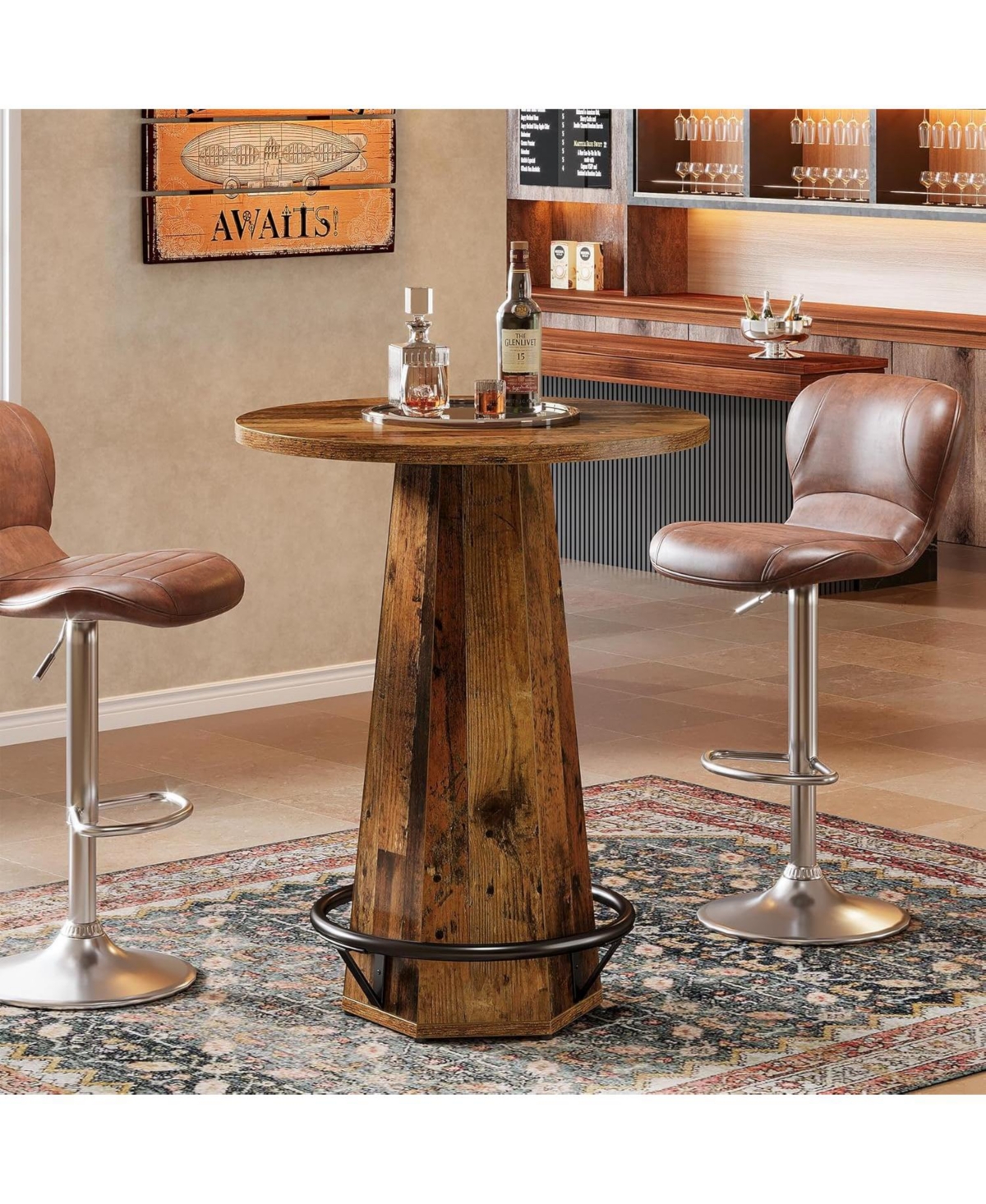 Click here for Tribesigns Round Bar Pub Table  39.4" H Bistr... prices
