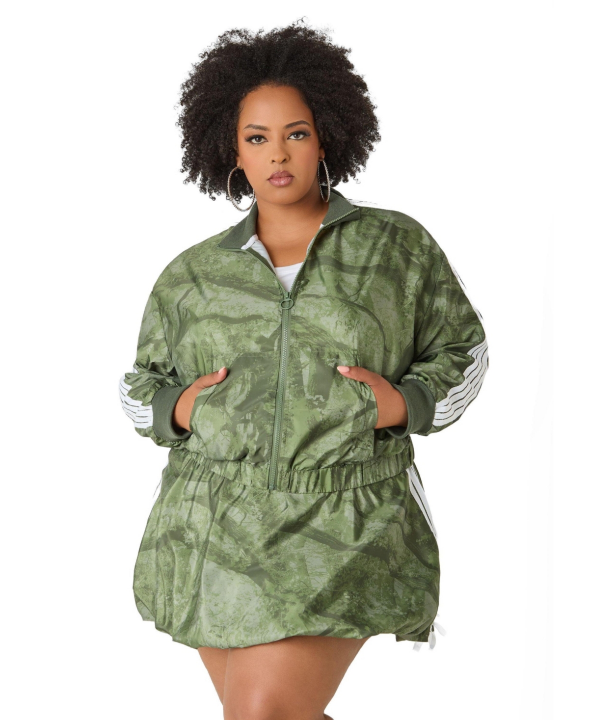 Click here for Ashley Stewart Womens Plus Size Camo Print Zip Fro... prices