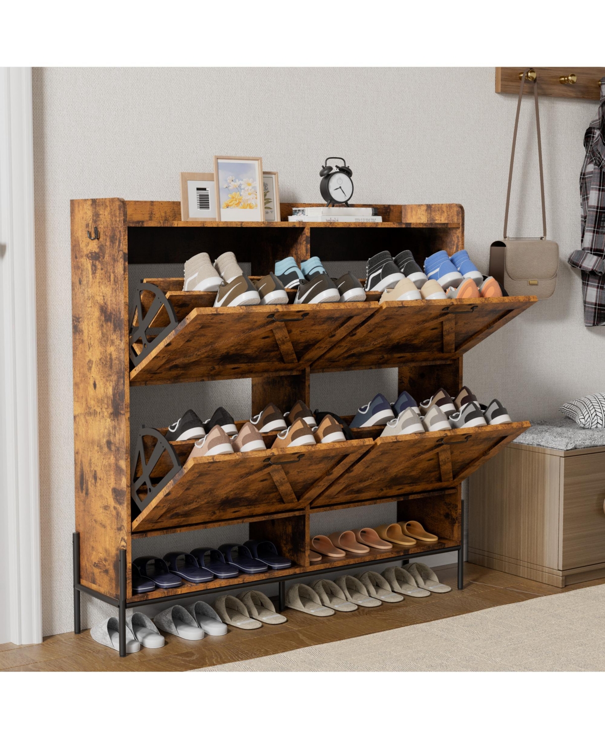 Click here for homfan Shoe Storage Cabinet with 4 Flip Drawers  S... prices